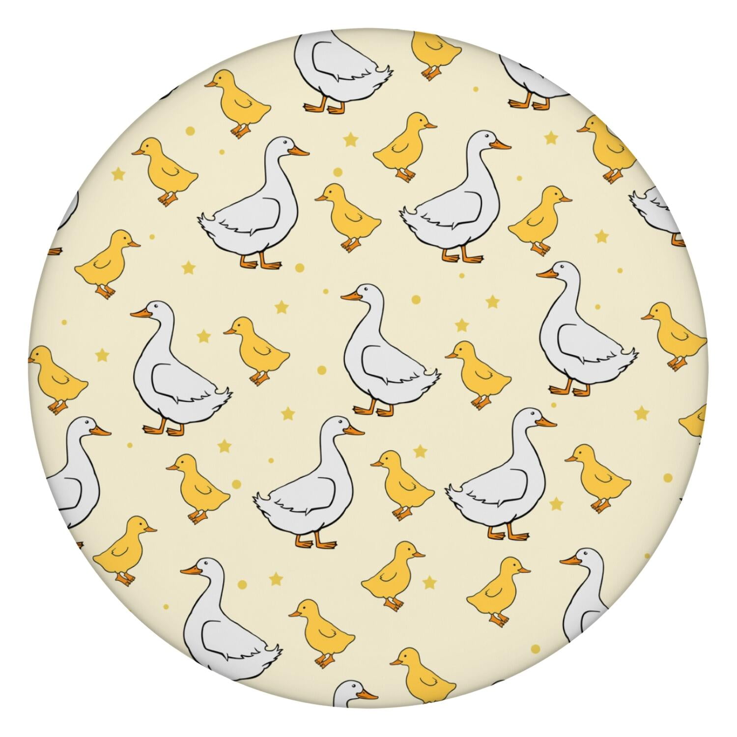 Waterproof 52 inch round tablecloth with Duck design, elastic edge ...