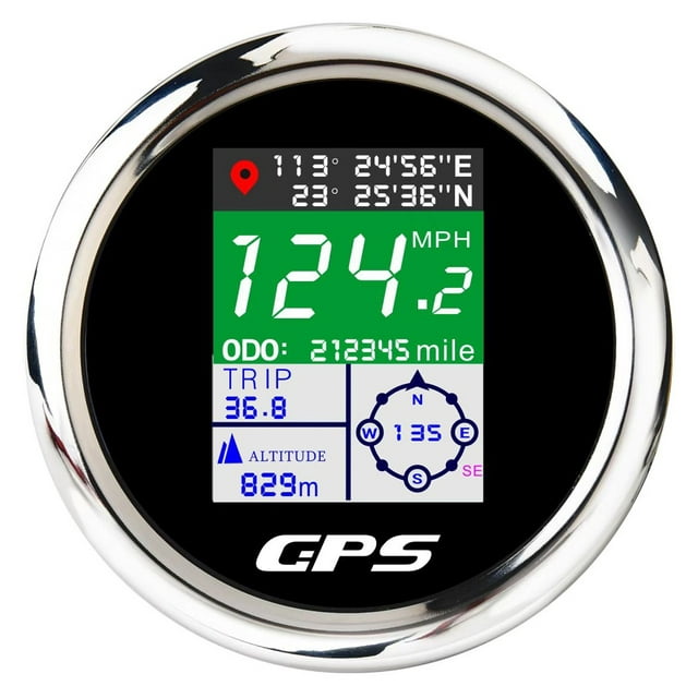 Waterproof 52mm 85mm Digital GPS Speedometer ODO With Longitude ...