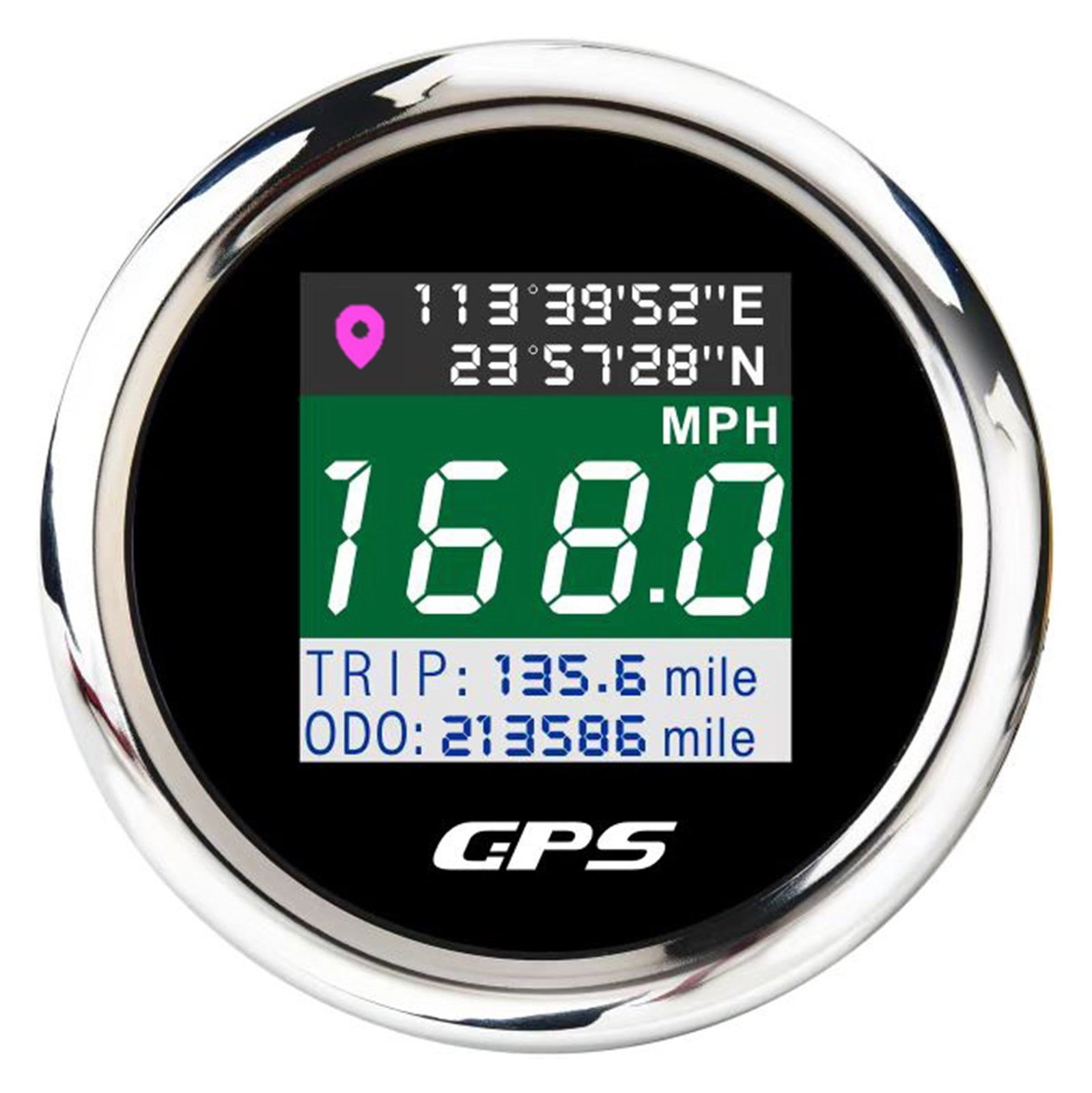 Waterproof 52mm 85mm Digital GPS Speedometer ODO With Longitude ...