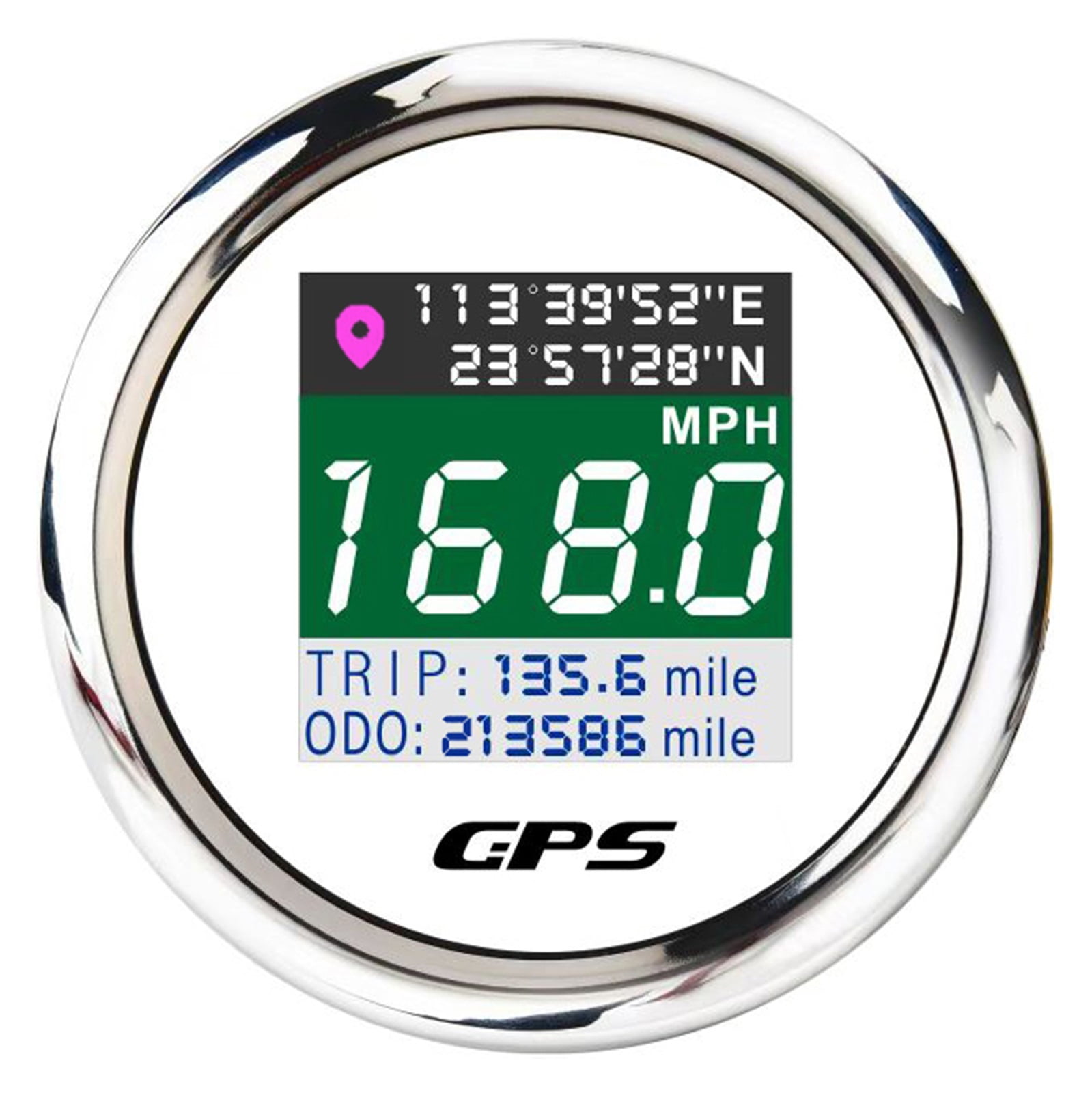 Waterproof 52mm 85mm Digital GPS Speedometer ODO With Longitude ...