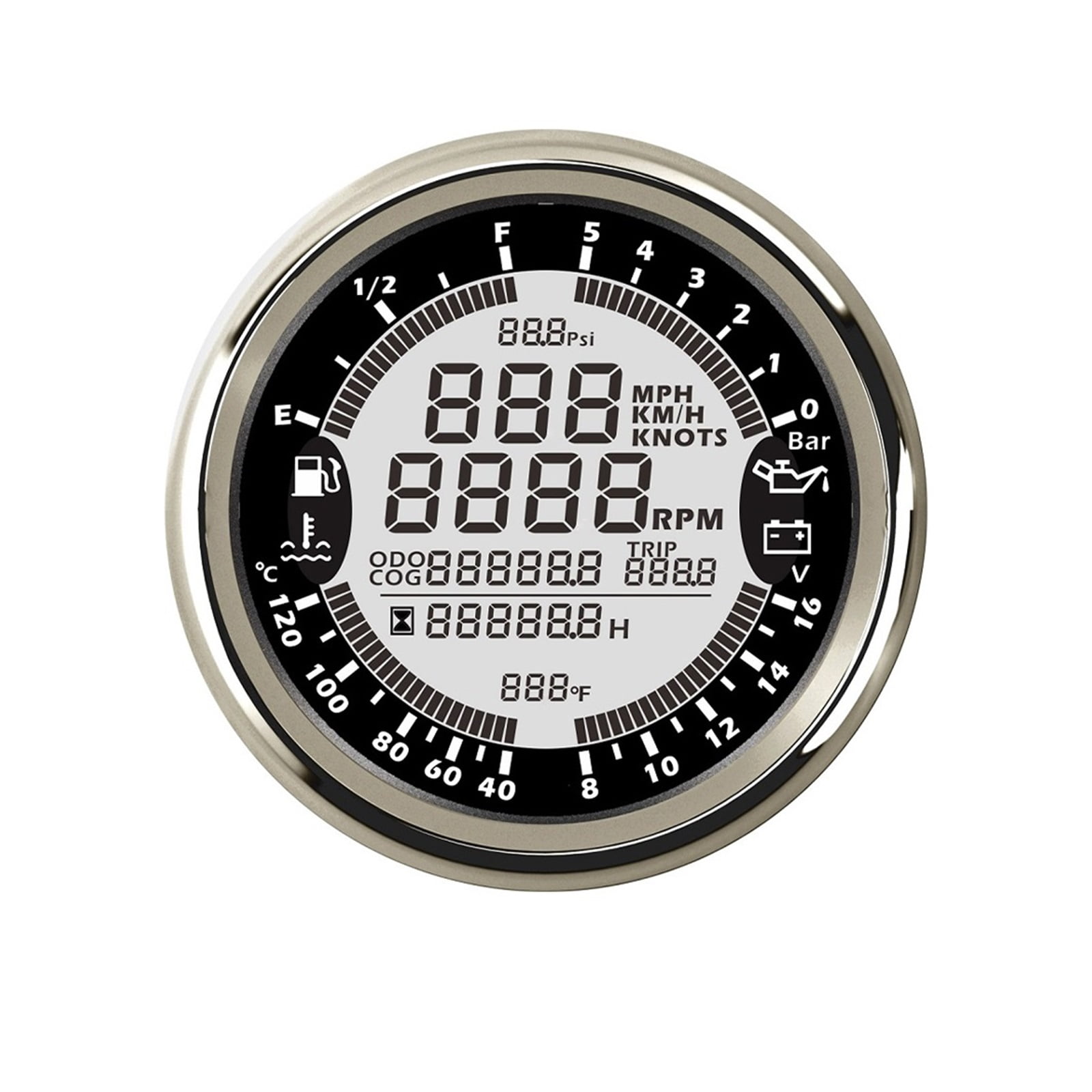 Waterproof 6 In 1 Multi-function Gauges GPS Speedometer Tachometer 12V ...