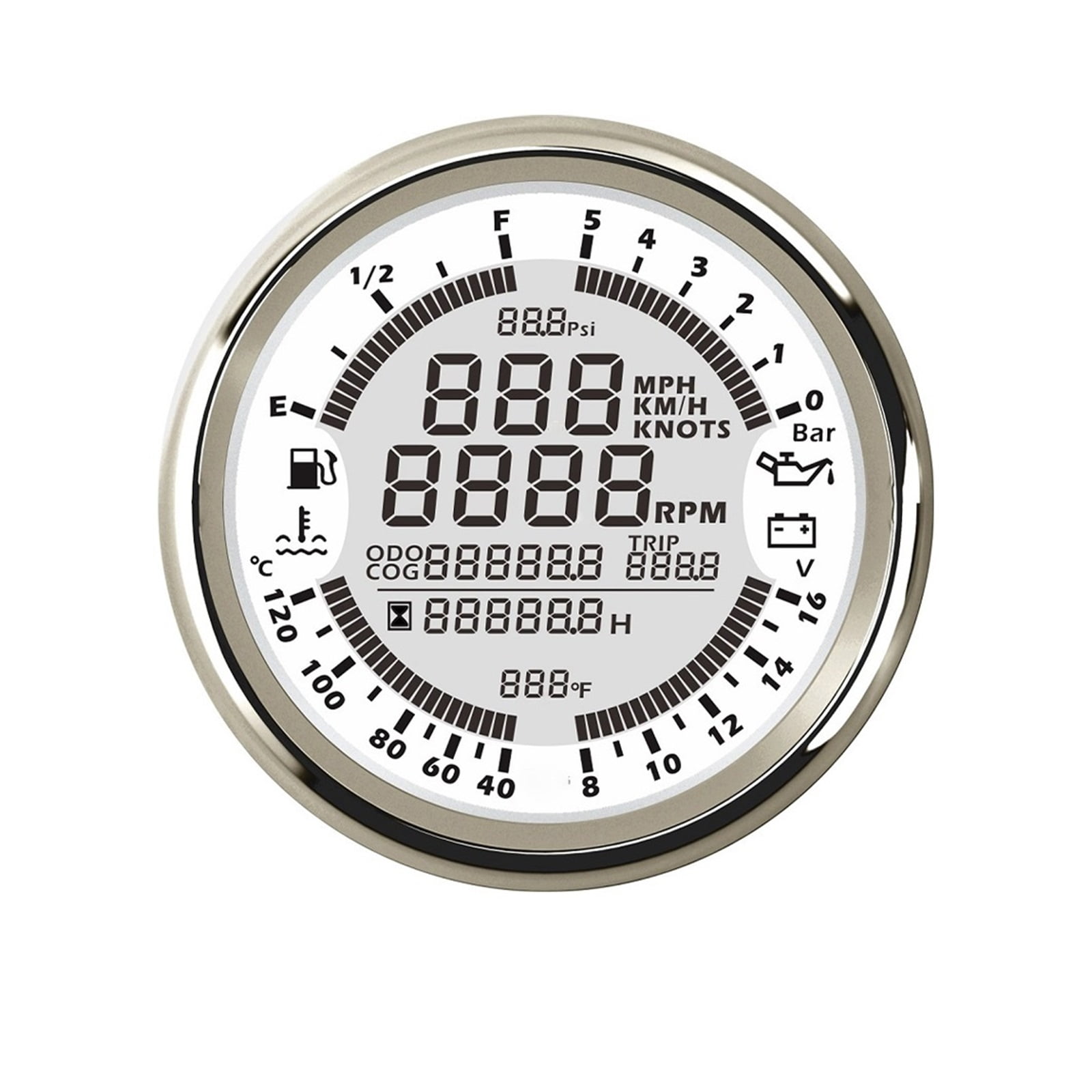 Waterproof 6 In 1 Multi-function Gauges GPS Speedometer Tachometer 12V 24V Fuel Level Water Temp ...