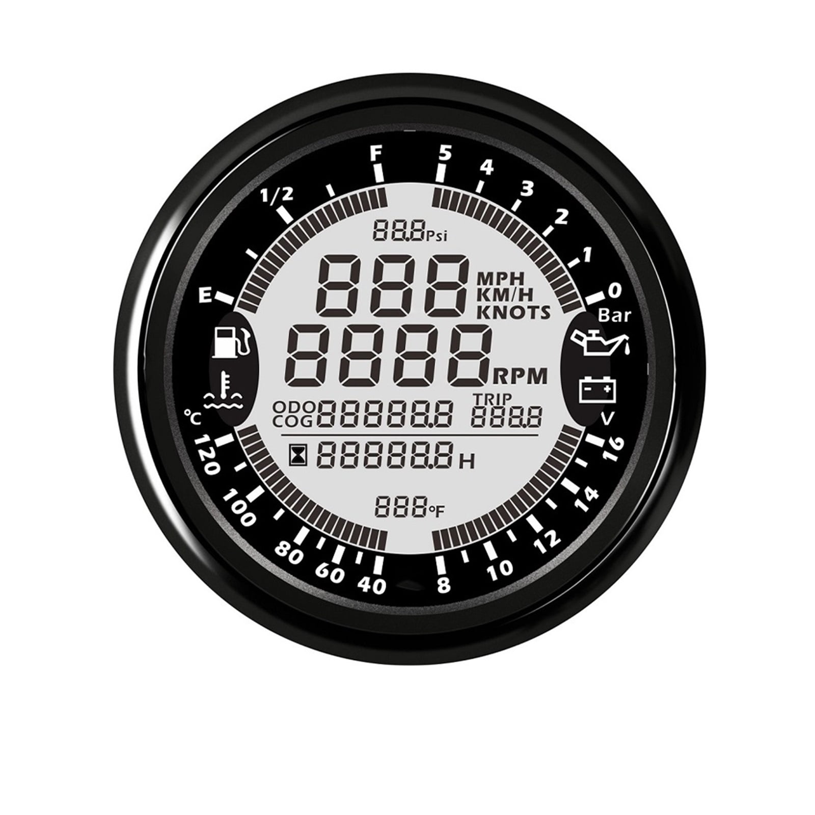 Waterproof 6 In 1 Multi-function Gauges GPS Speedometer Tachometer 12V ...