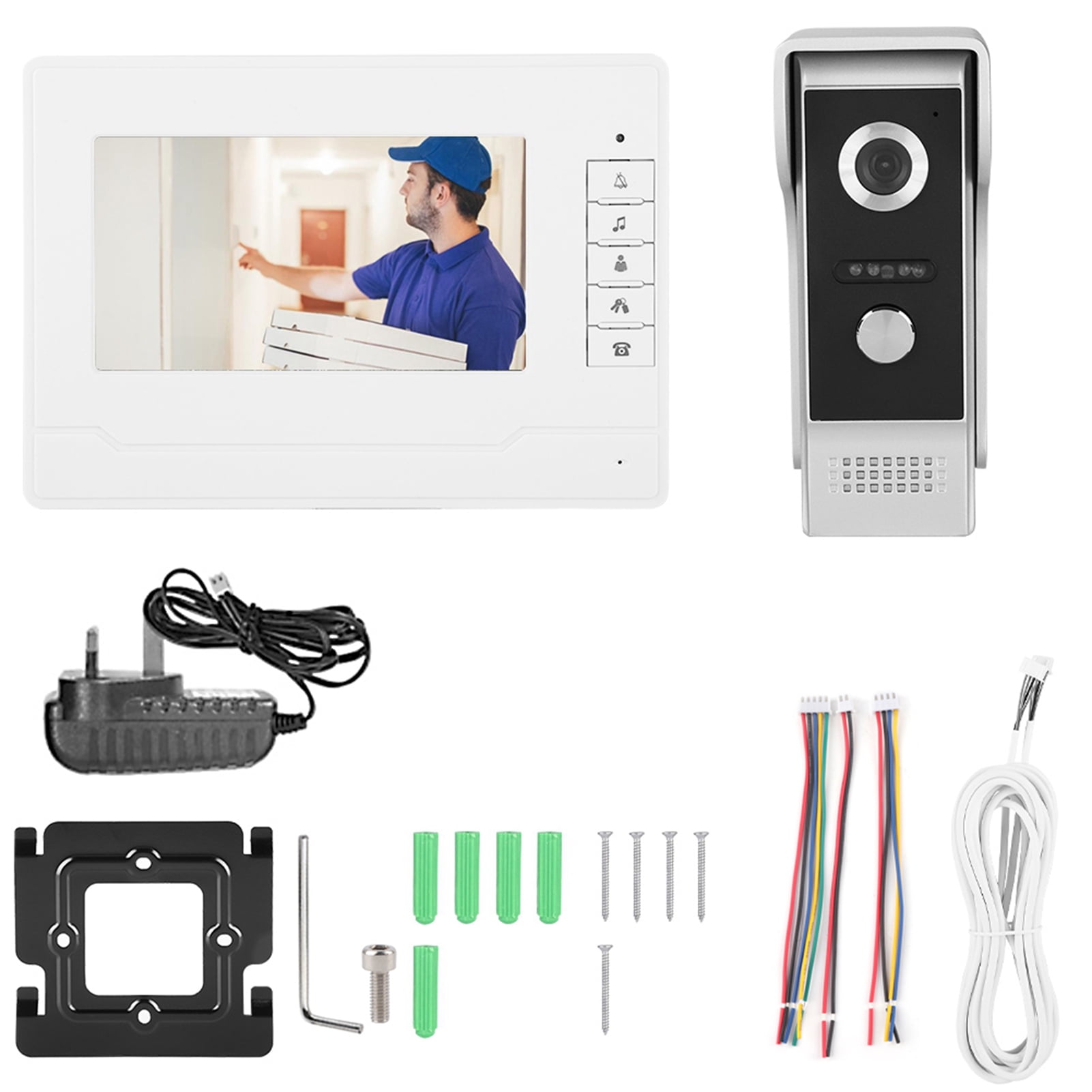 Waterproof 7Inches TFT/LCD HD Wired Video Intercom Doorbell Infrared ...