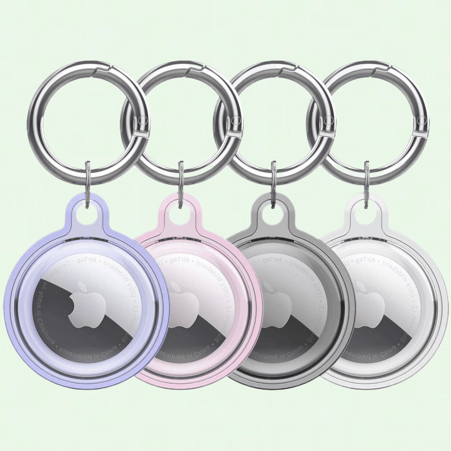 Waterproof Air Tags Holder Keychain - 4 Pack Air Tag Soft Case for Dog ...