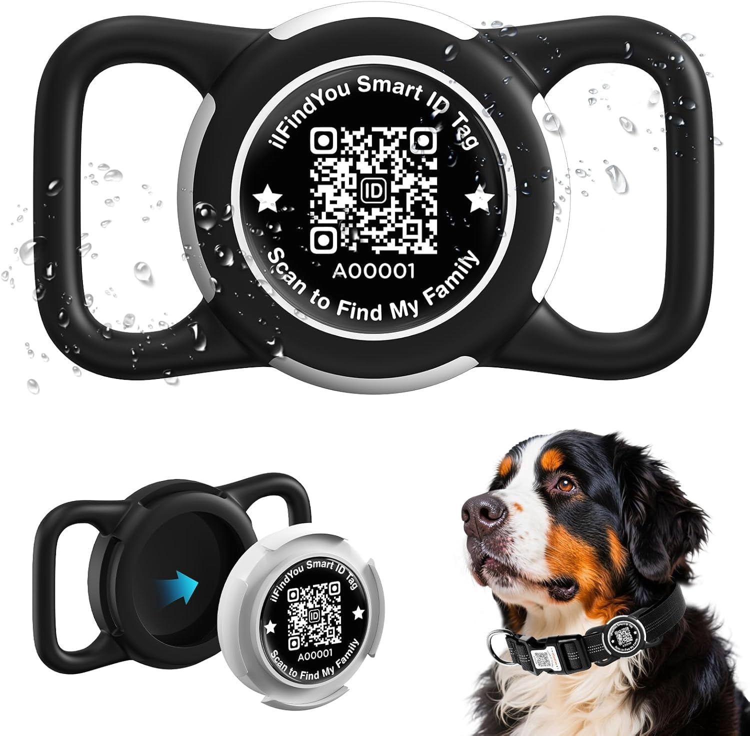 Waterproof AirTag Dog Collar Holder for QR Code - Walmart.com