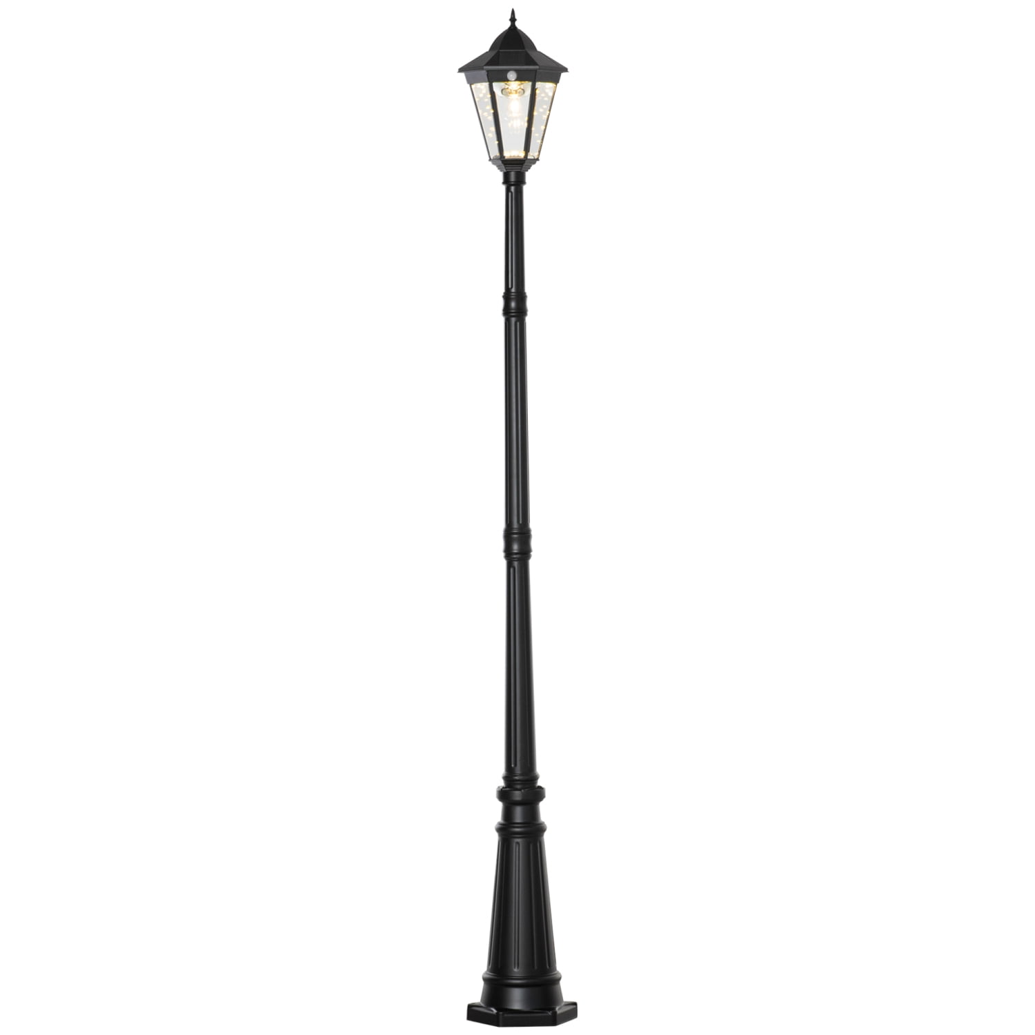 Waterproof Aluminum Outsunny 8‘ Solar Lamp Post Light with Motion ...