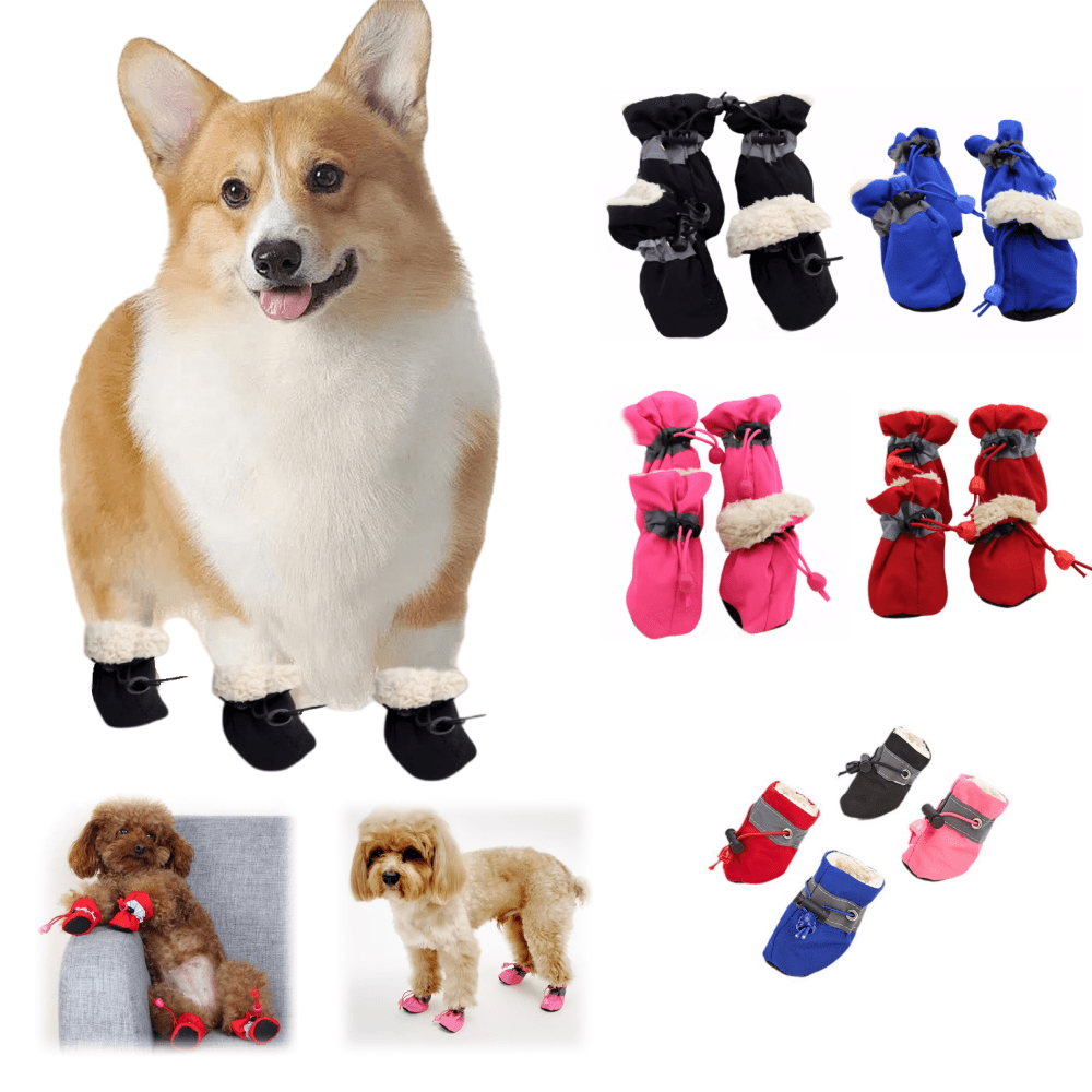 Waterproof Anti-Slip Dog Snow Boots Warm Winter Little Pet Dog Boots ...