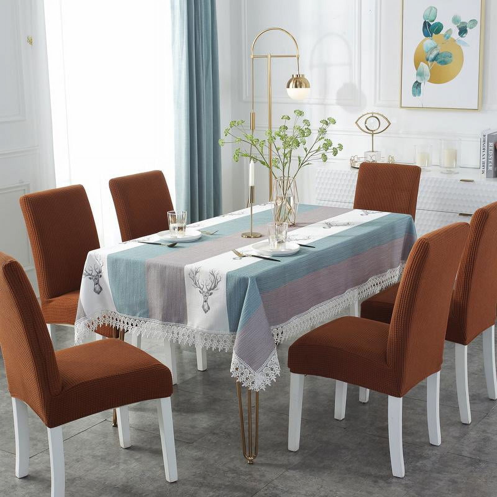 Waterproof Anti Stain Rectangular Tablecloth, Cotton Linen Table Cloth ...
