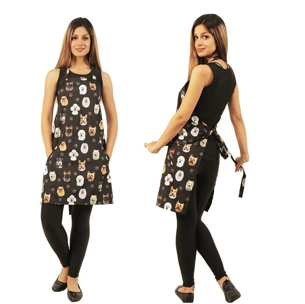 Waterproof Apron Groomer Stylist Barber Dog Animal Theme Repel Hair and ...