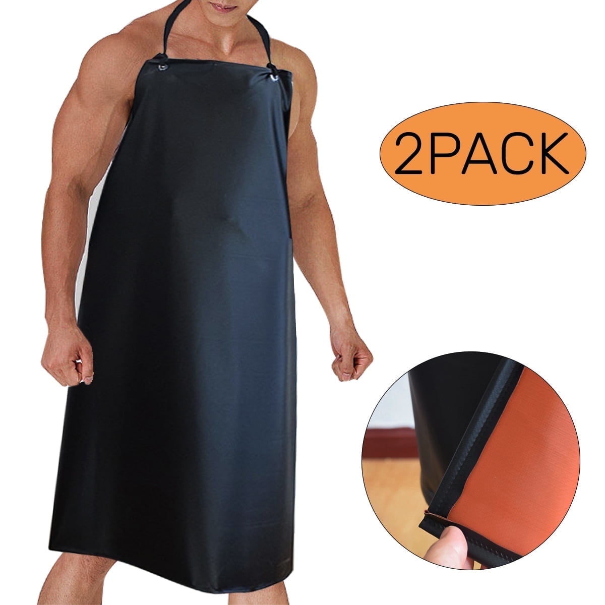 Waterproof Apron, 2-Pack Heavy Duty PVC, Adjustable for Chef Cooking ...