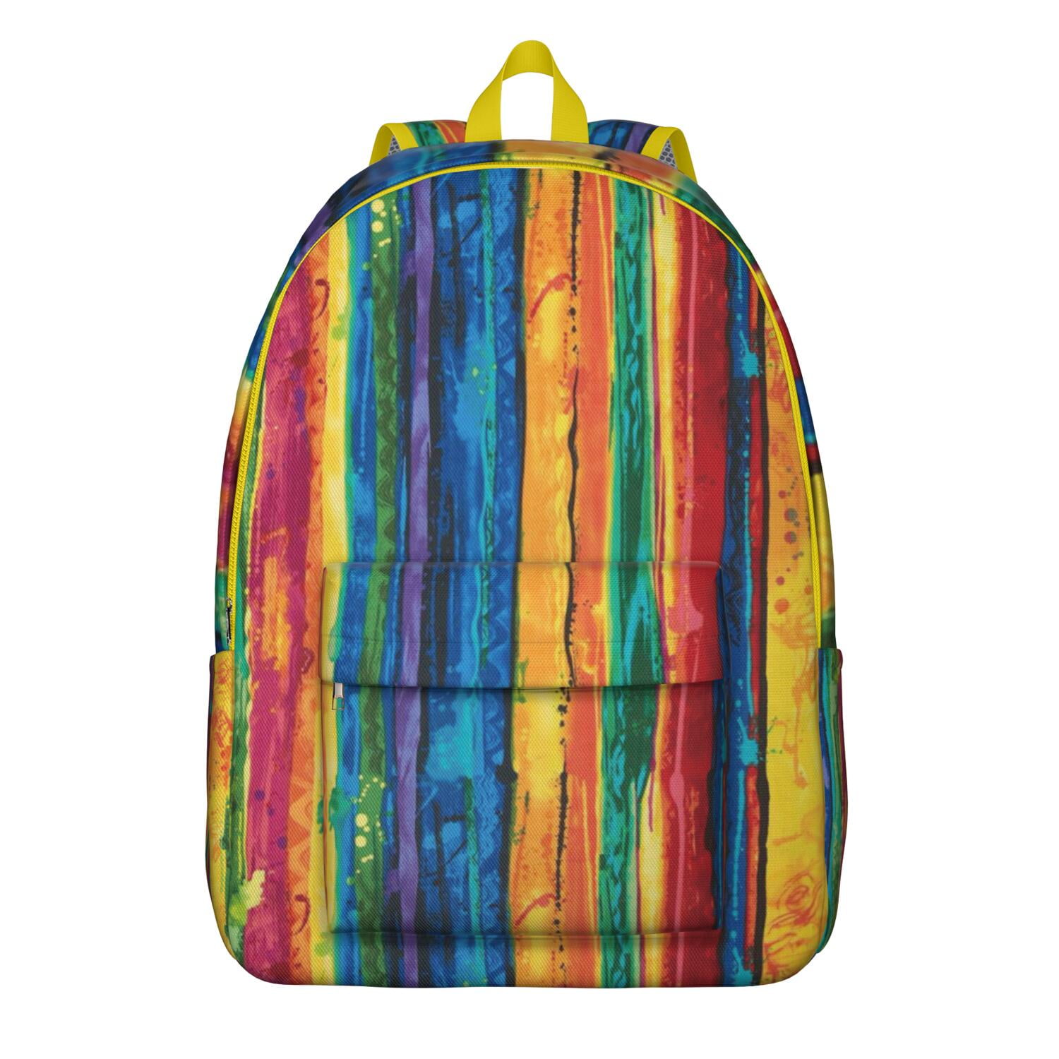 Waterproof Backpack Featuring Psychedelic Rainbow Gradient and Pop Art ...