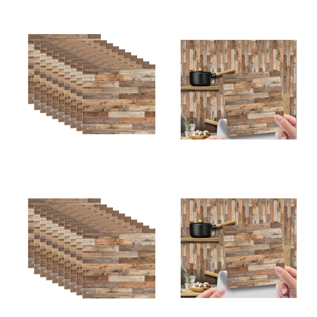 Waterproof Backsplash for Kitchen 10x10cm Tile Stickers Self-Adhesive ...