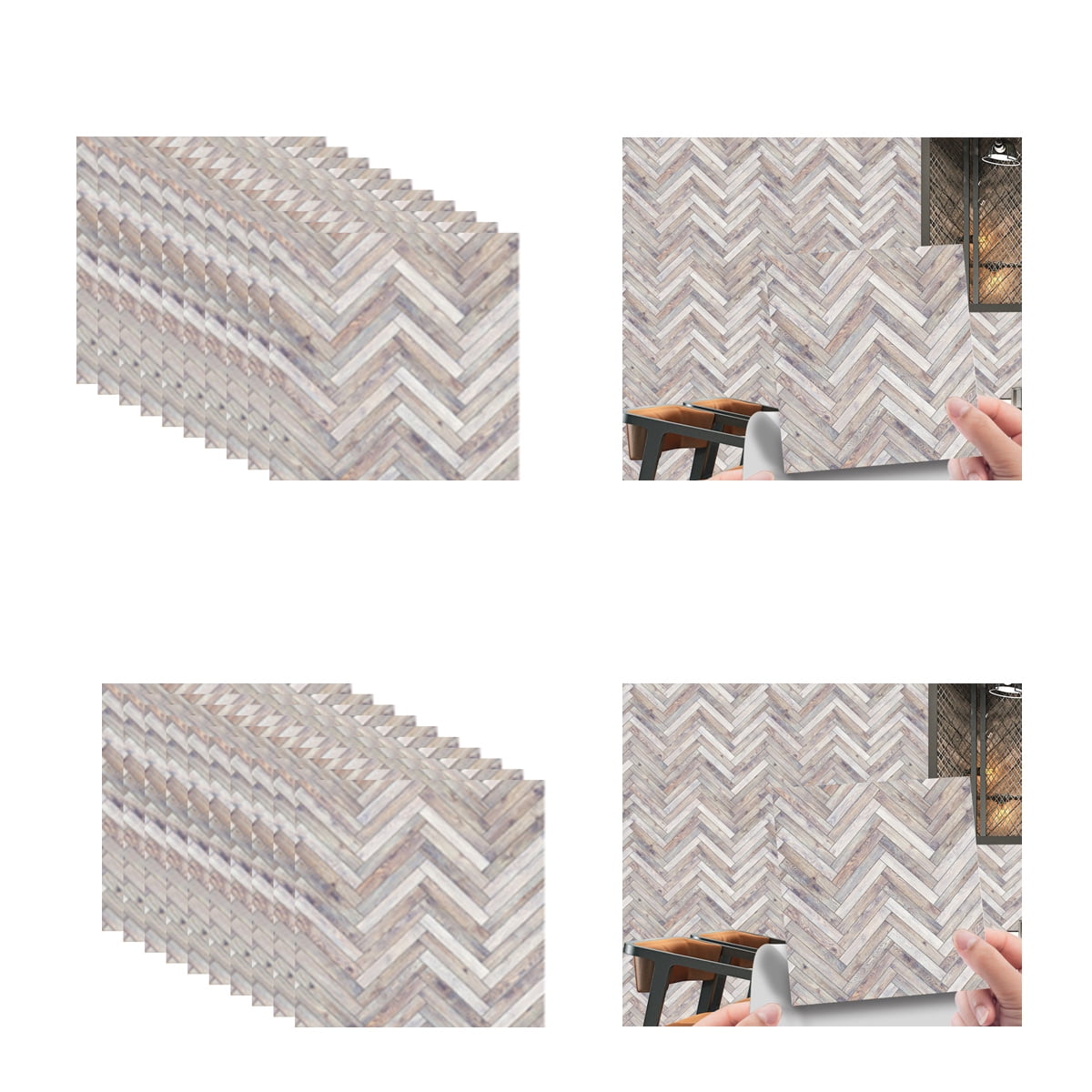 Waterproof Backsplash for Kitchen 10x10cm Tile Stickers Self-Adhesive ...