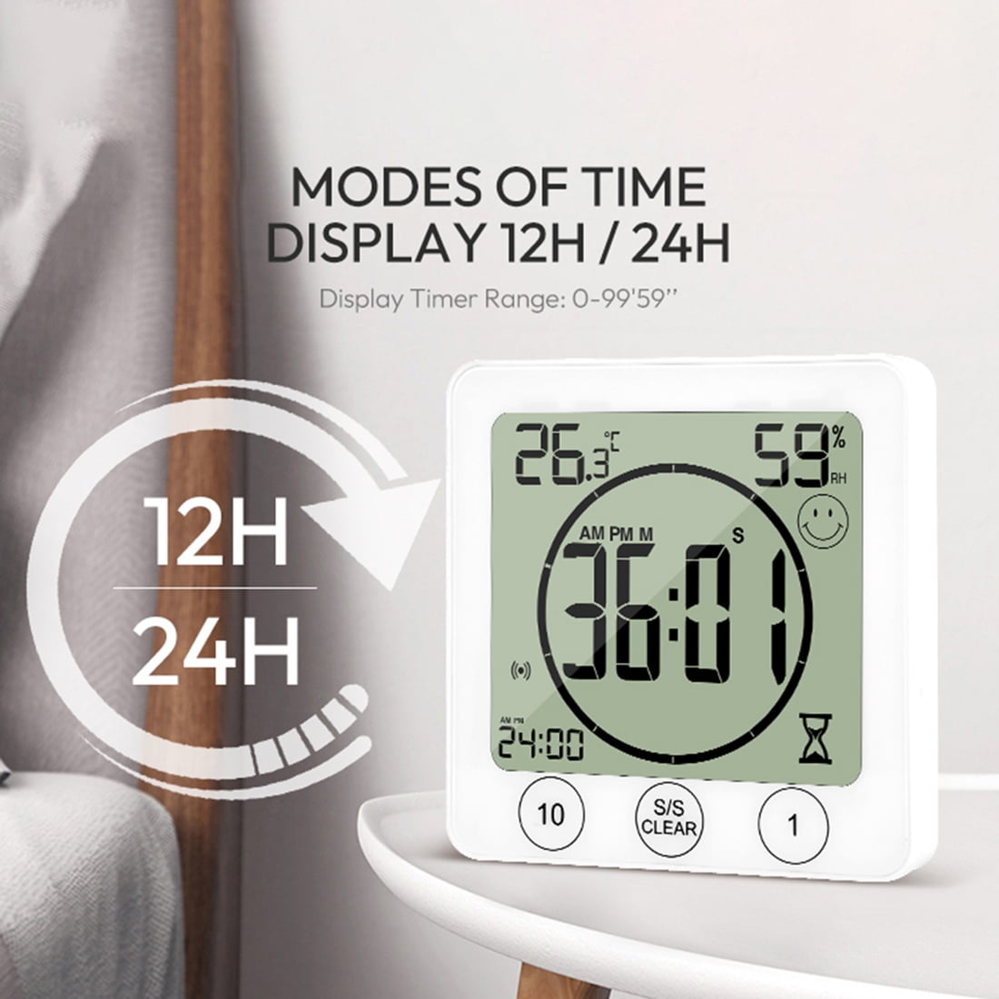 Waterproof Bathroom Clock And Timer For Shower Digital Water Resistant