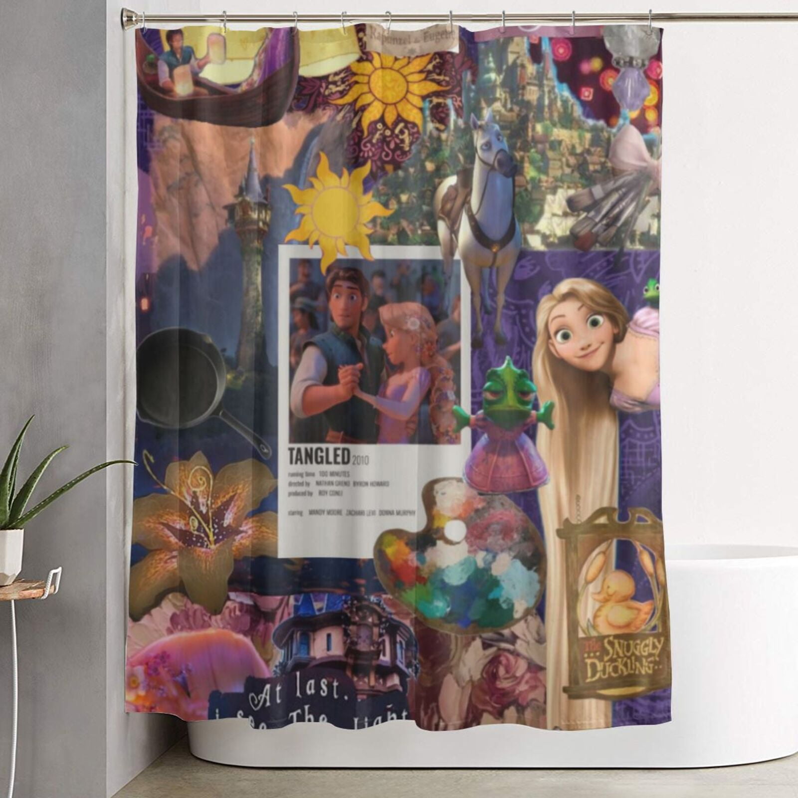 Waterproof Bathroom Decor Tangled Bath Shower Curtain with Hooks 60" x ...