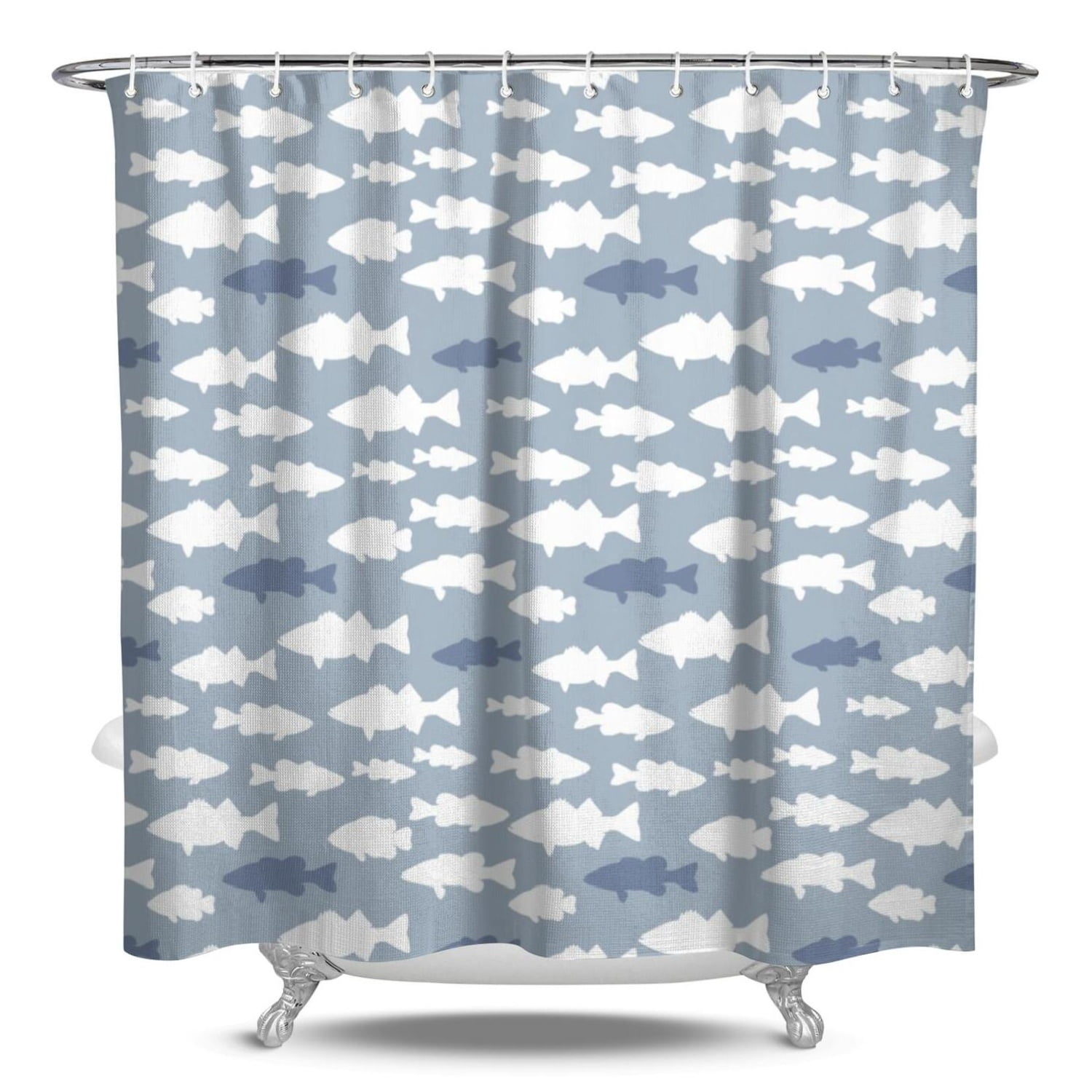 Waterproof Beach Shower Curtain 84x72 Inch - Tropical Fish Ocean Sea ...