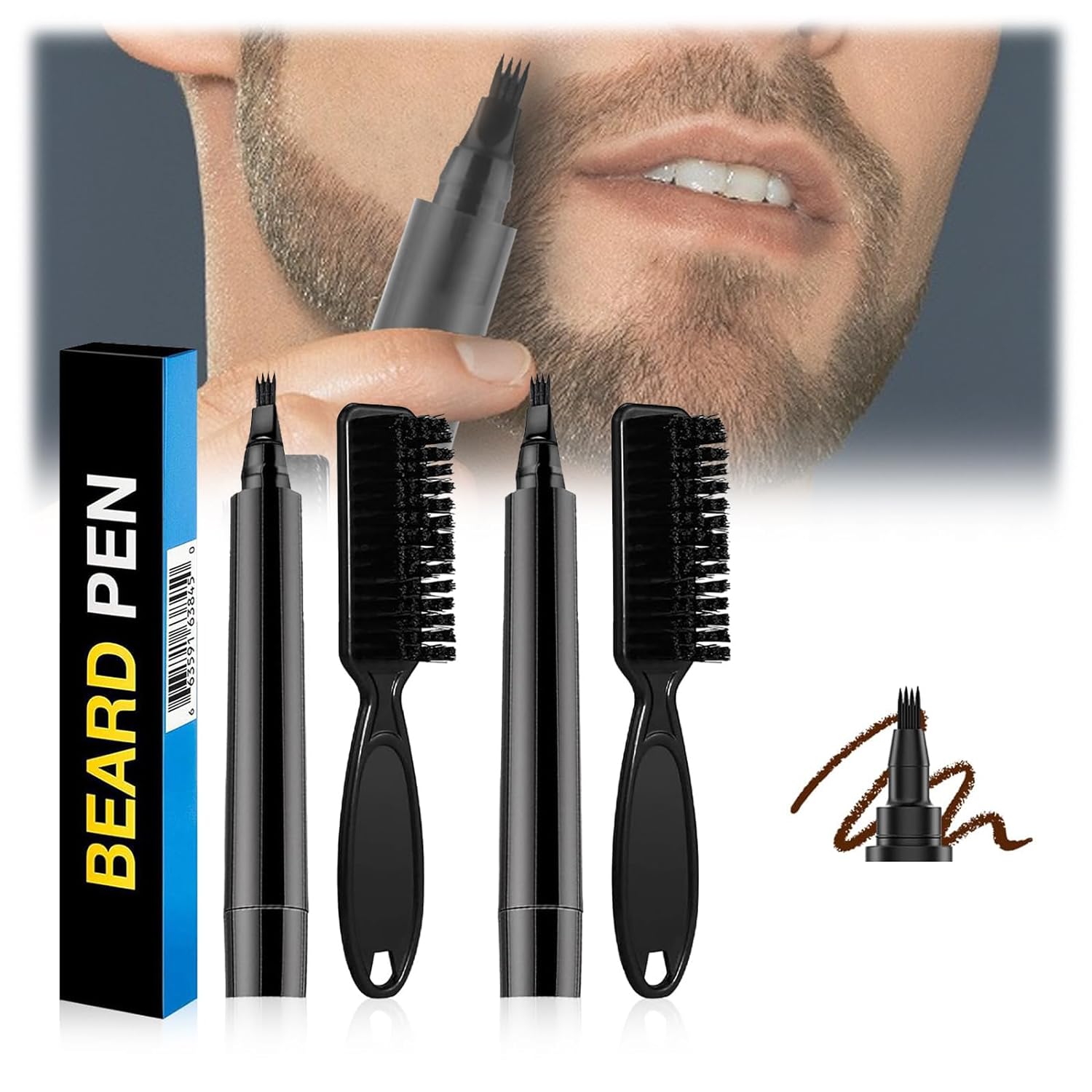 Waterproof Beard Filling Pen Kit,2024 Beard Filler Pen For Men,Beard ...