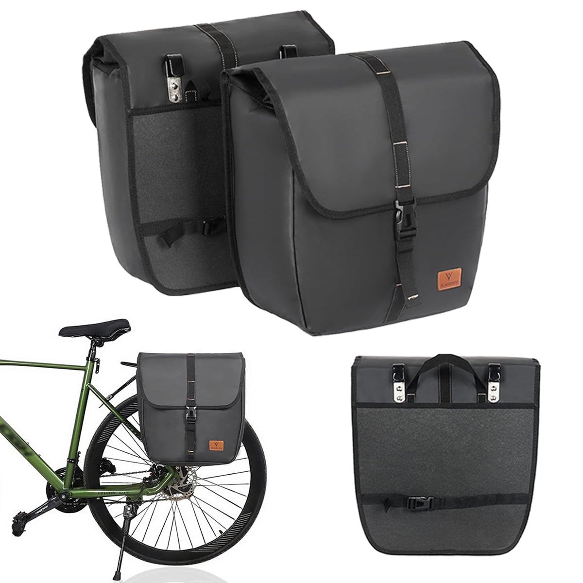 Waterproof Bike Panniers Set – Large-Capacity Rear Rack Bags for ...