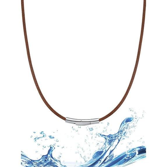 Waterproof Black Leather Fine Cord Necklaces for Women Men 2mm/3mm ...