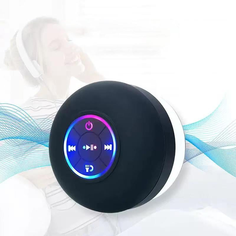 Waterproof Bluetooth Speaker with Suction Cup and Light, 360° Bass ...