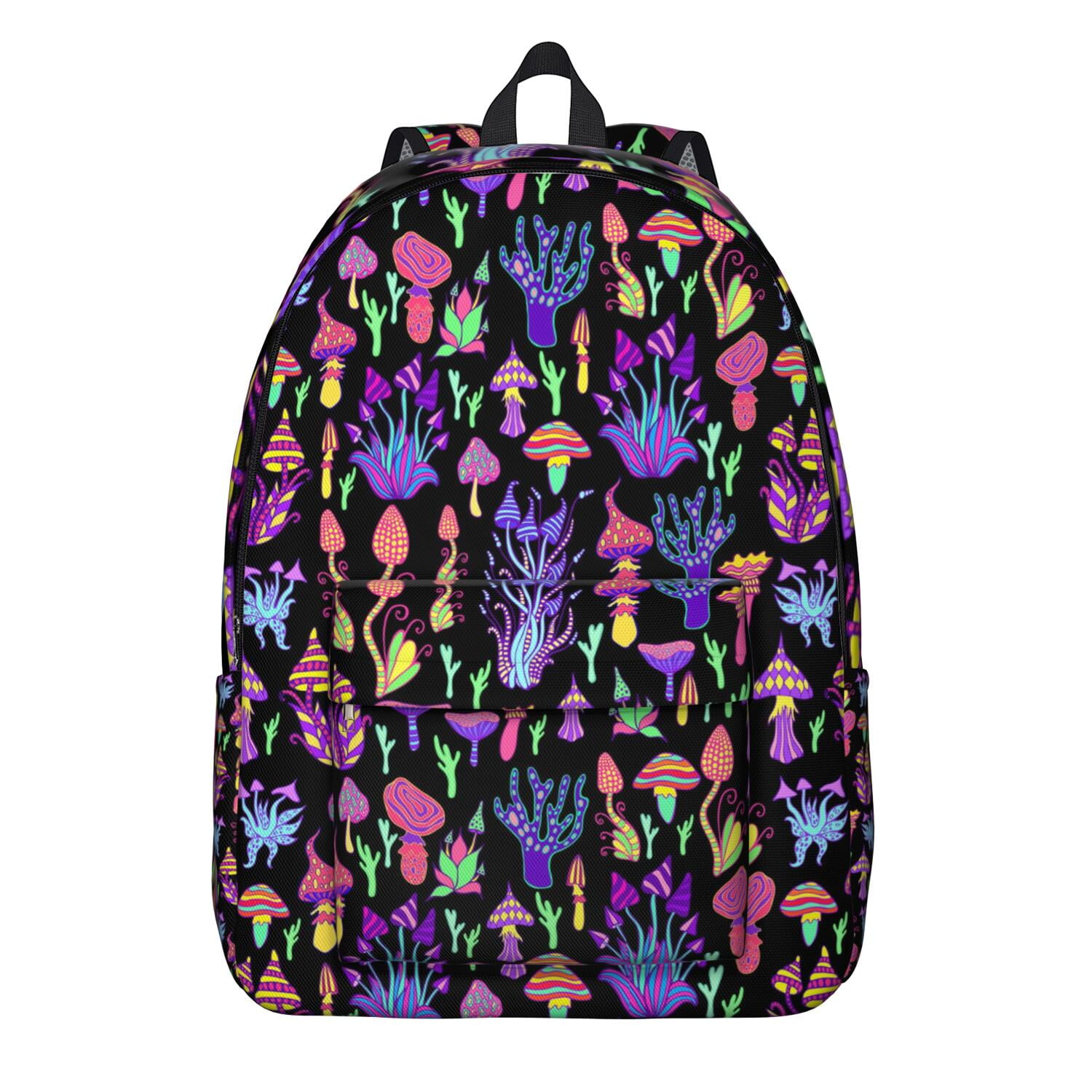 Waterproof Botanical Mushroom Backpack, Durable School Bag with ...