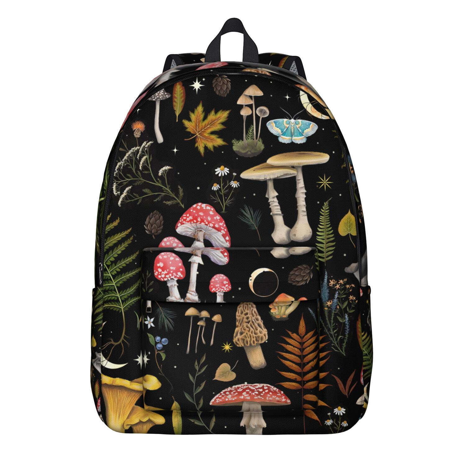 Waterproof Botanical Mushroom Backpack, Durable School Bag with ...