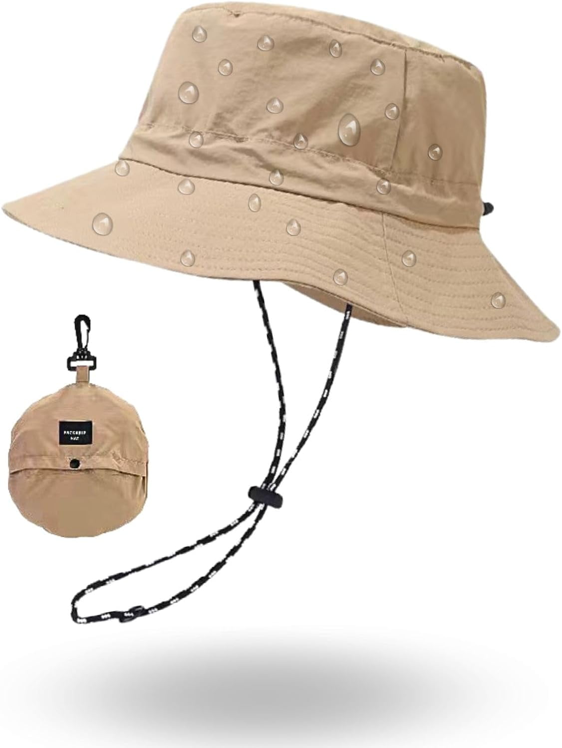 Waterproof Bucket Rain Hat,Foldable Outdoor UV Protection Sun Hats and ...