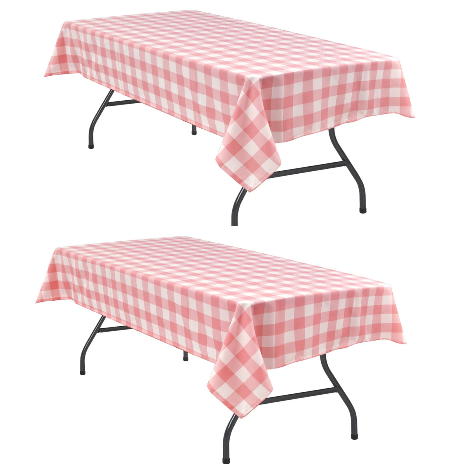 Waterproof Buffalo Plaid Tablecloth Set, 2 Pack 60x84 Inch Black and ...