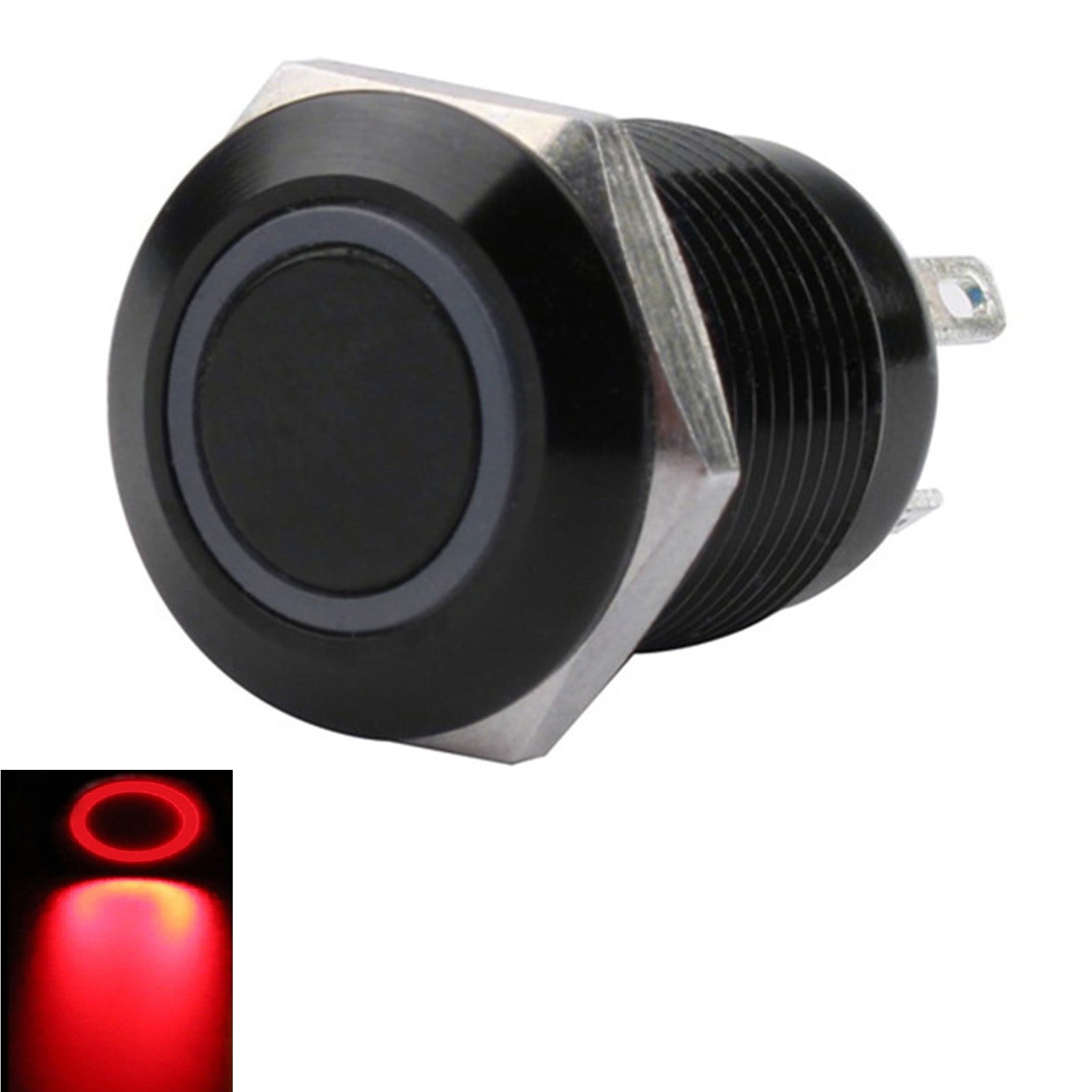 Waterproof Button Switch Led Momentary Ring Light Flat Head Ip66 Rubber ...