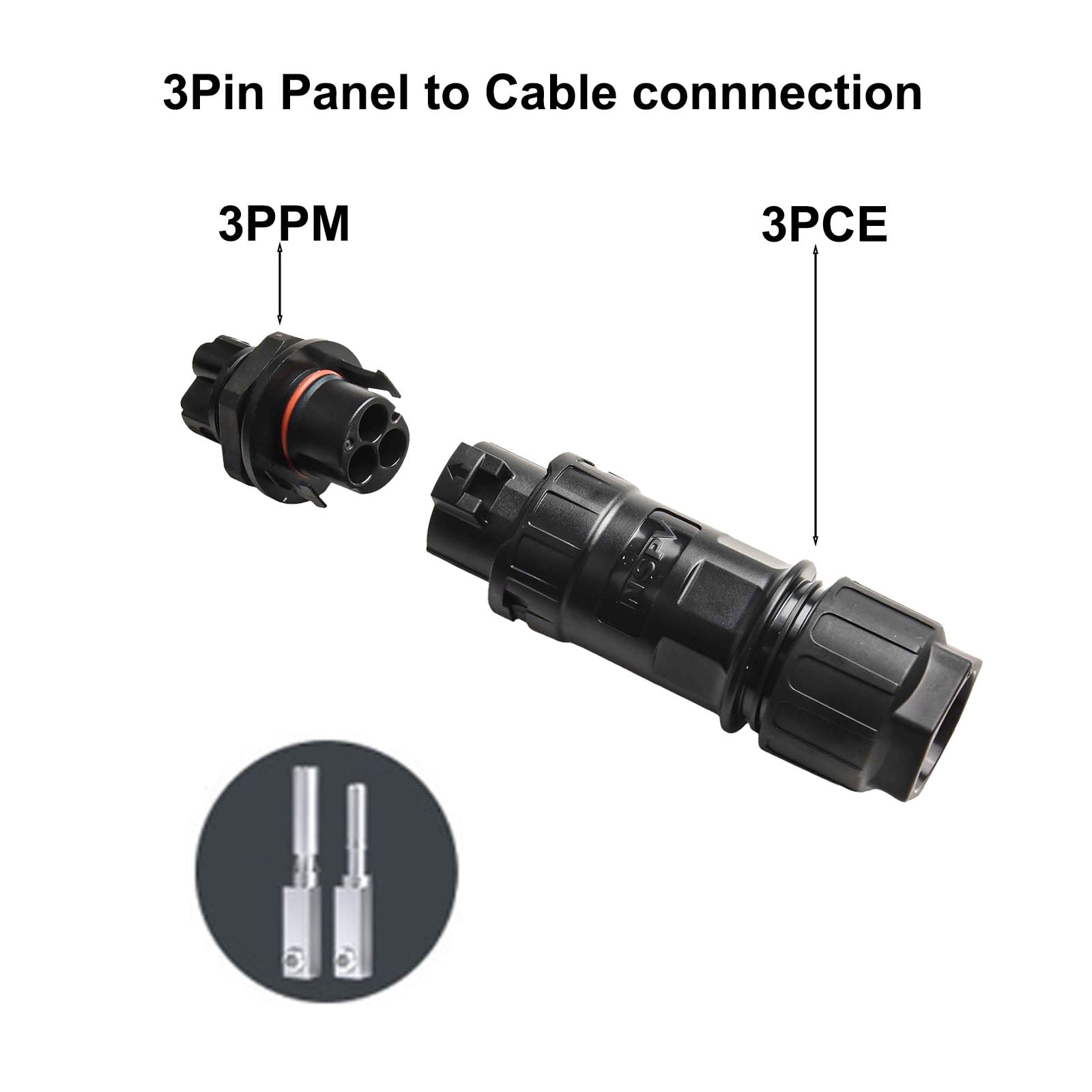 Waterproof Cable Connector 3/5 Pin Aviation Male Female Wire Connectors ...