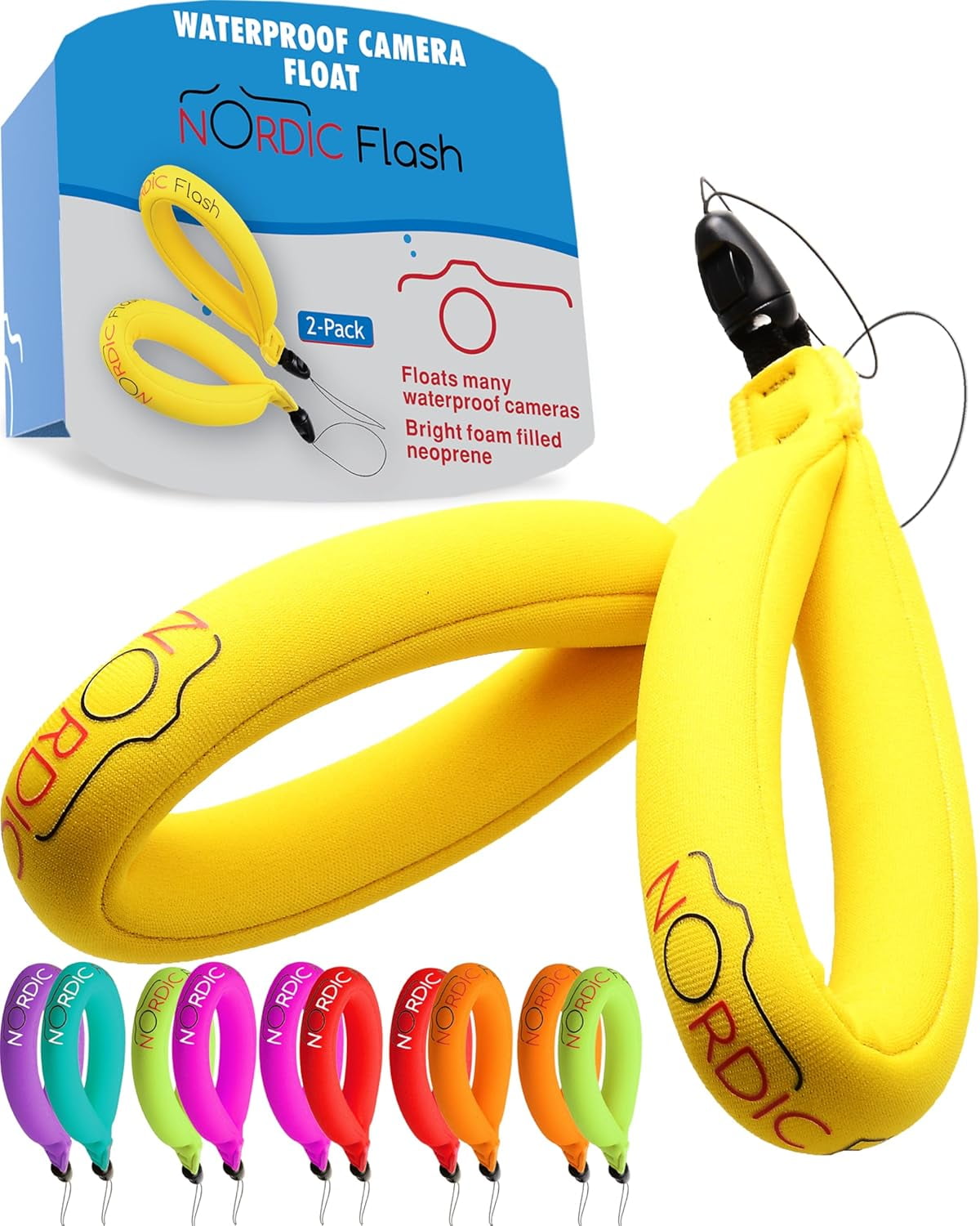 Waterproof Camera Float (2-pack) Floating Strap for Underwater ...