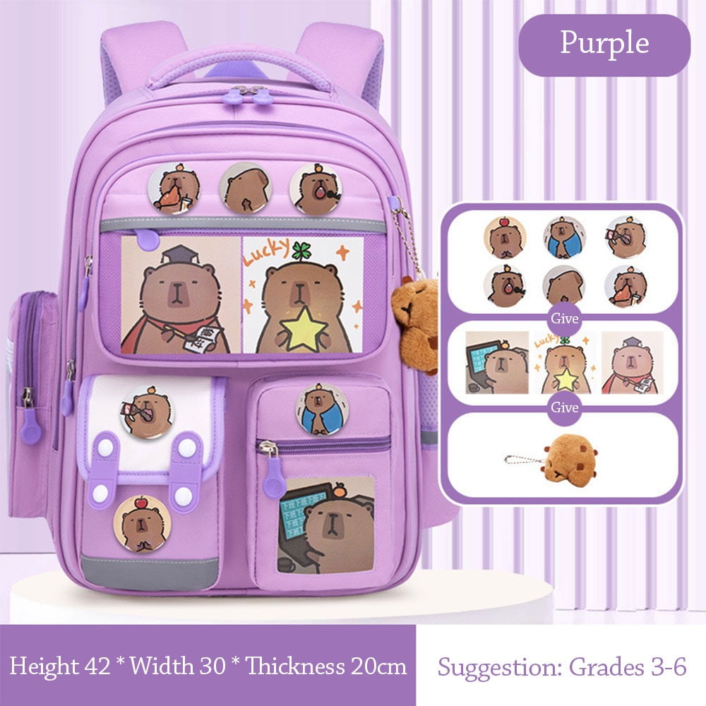 Waterproof Capybara Backpack Large Capacity Alleviate Burden School Bag ...