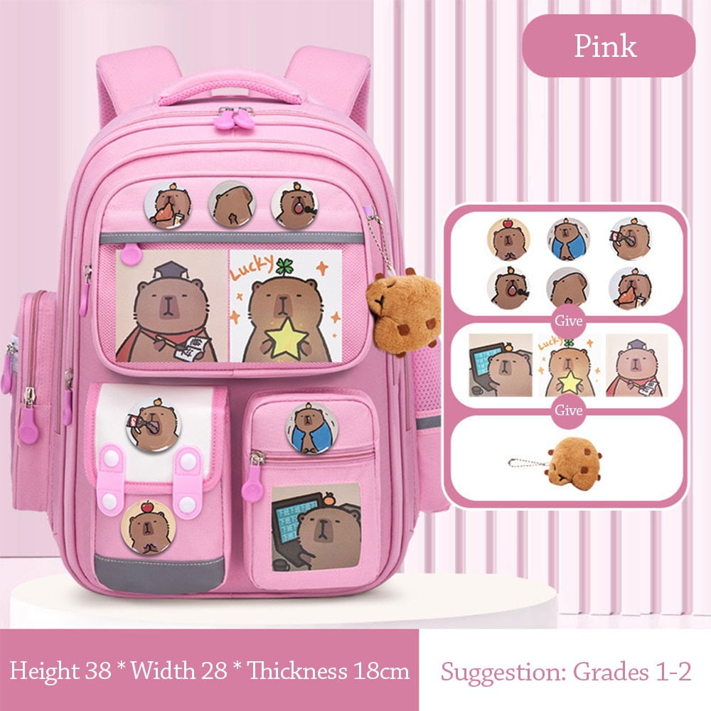 Waterproof Capybara Backpack Large Capacity Alleviate Burden School Bag ...