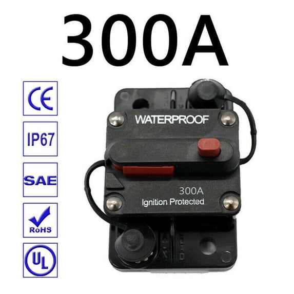 Waterproof Car Circuit Breaker Fuse Reset 30-300 Amp 12V-24V DC Car ...