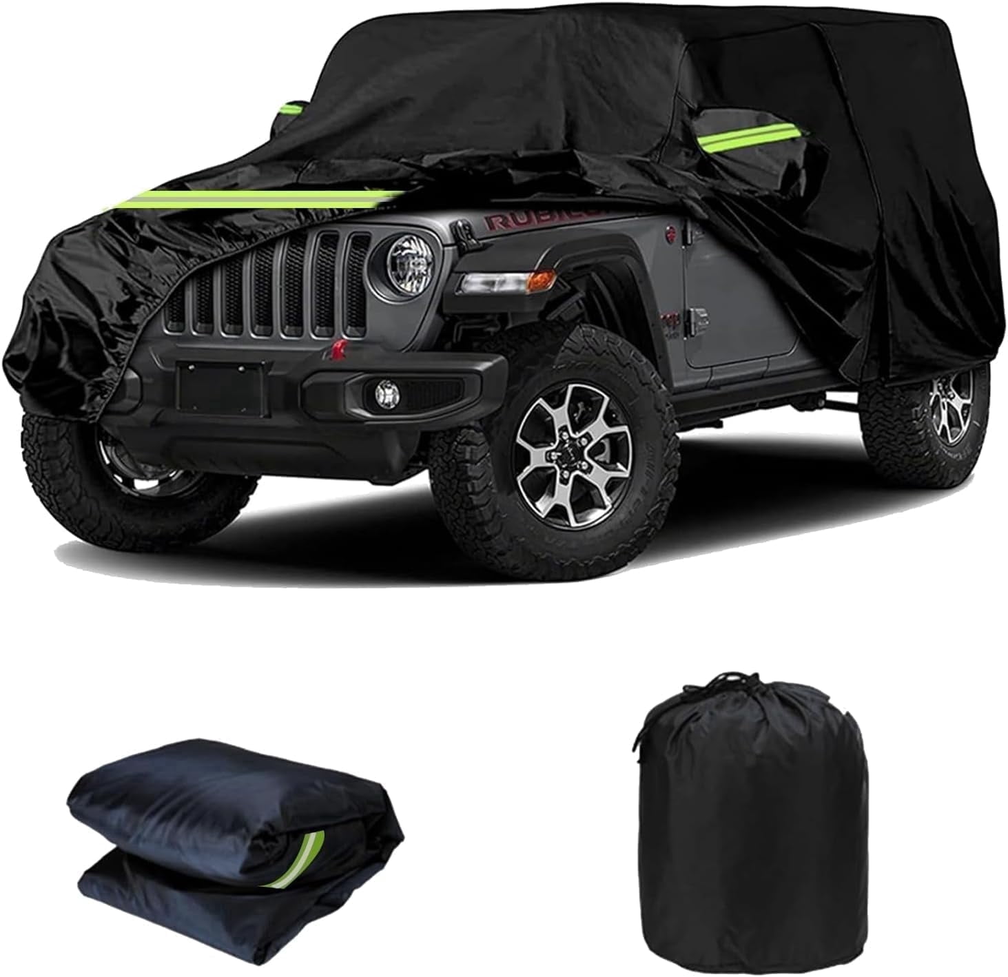2 Door Jeep Wrangler Outdoor Car Cover , 420D Waterproof All Weather ...