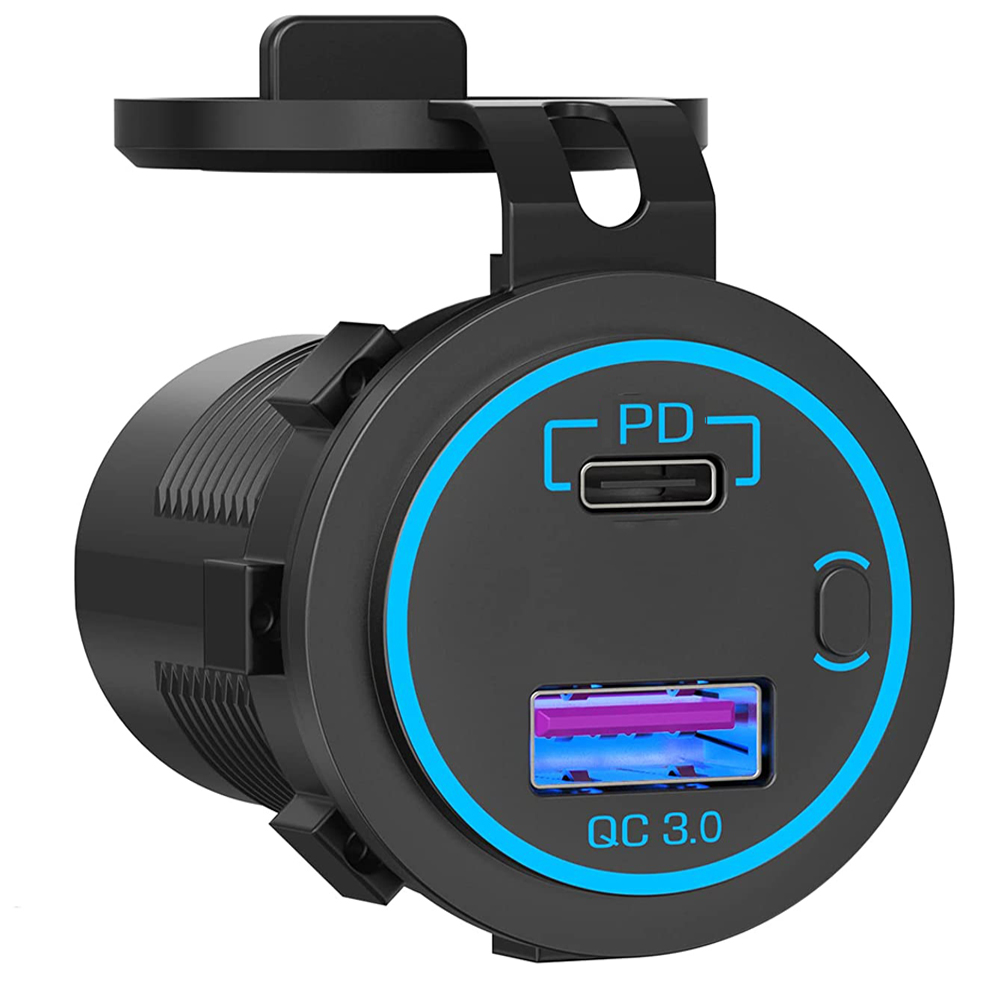 Waterproof Car USB Socket 12 Volt DC Adapter Plug LED Illuminated ...