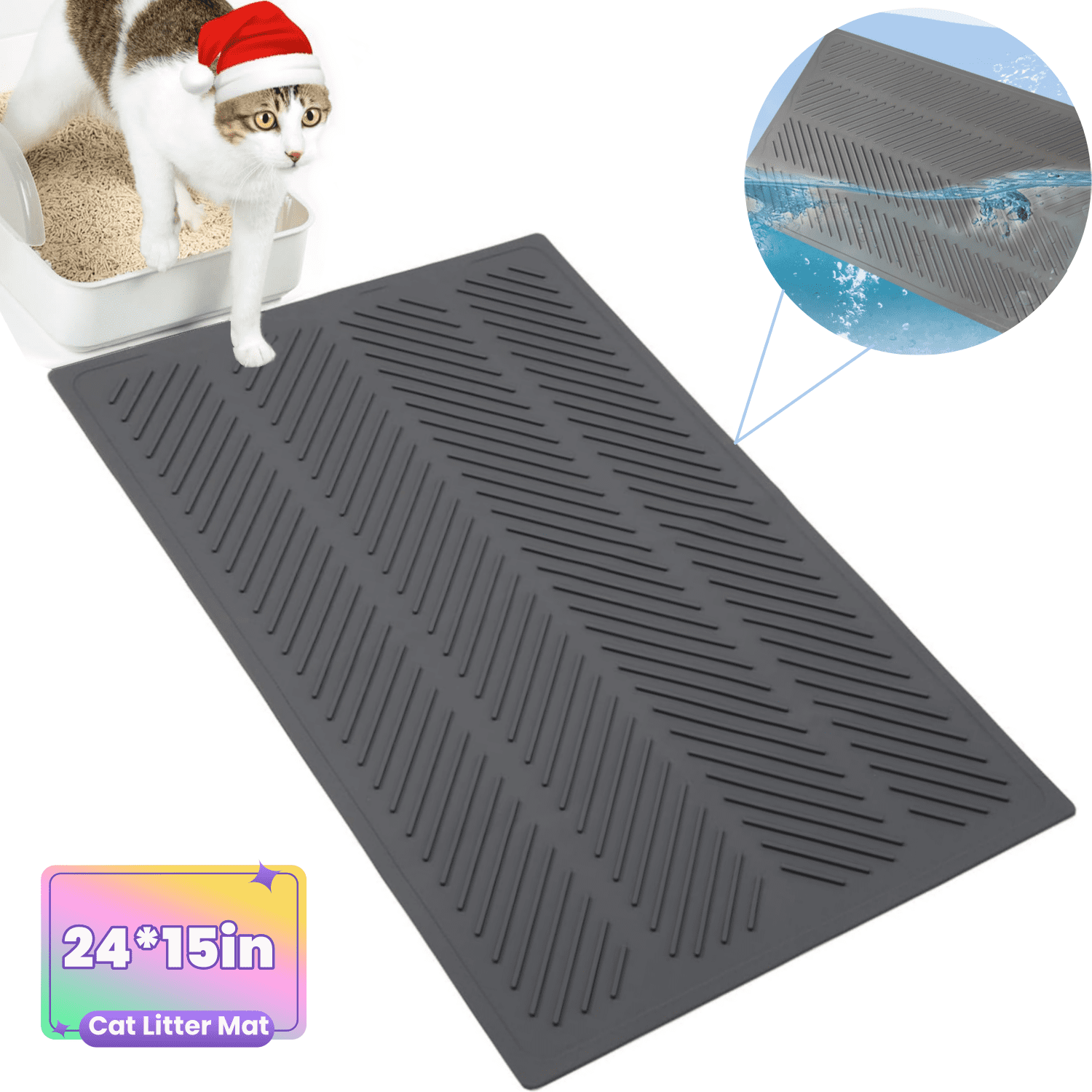 Waterproof Cat Litter Mat, Litter Trapping Mat, Easy Clean Cat Litter ...