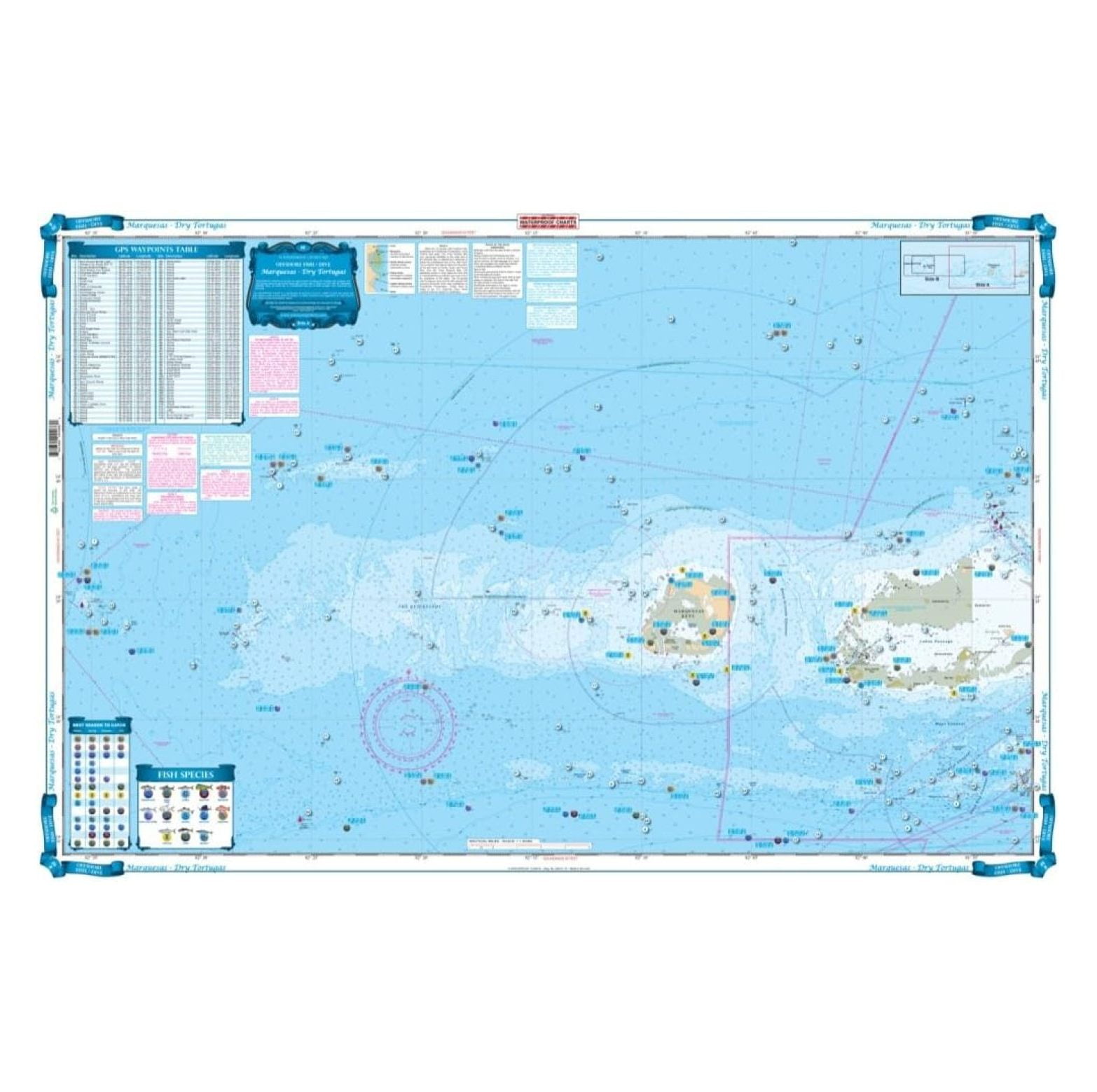 Waterproof Chart 8F Marquesas - Dry Tortugas Fishing & Dive Map ...