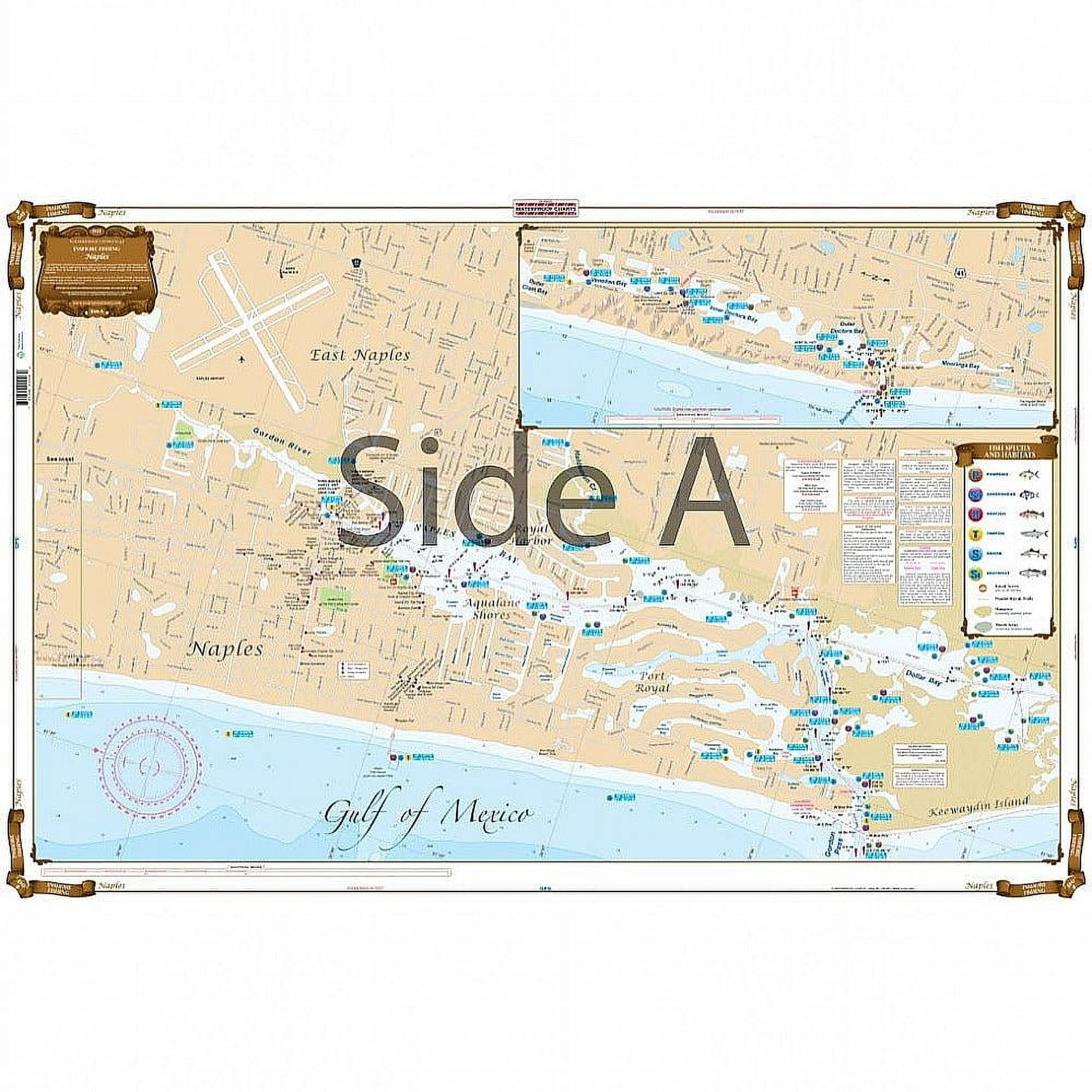 Waterproof Charts 4F Naples Bay Fishing Inshore Maps - Walmart.com