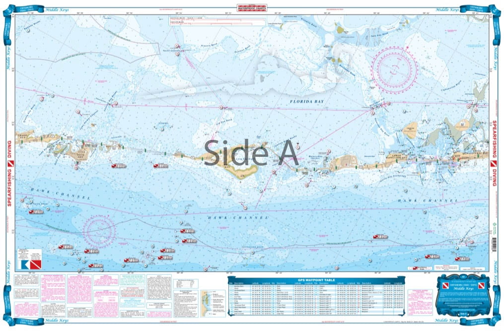Waterproof Charts 6F Middle Keys Fishing Offshore Fish & Dive Maps ...