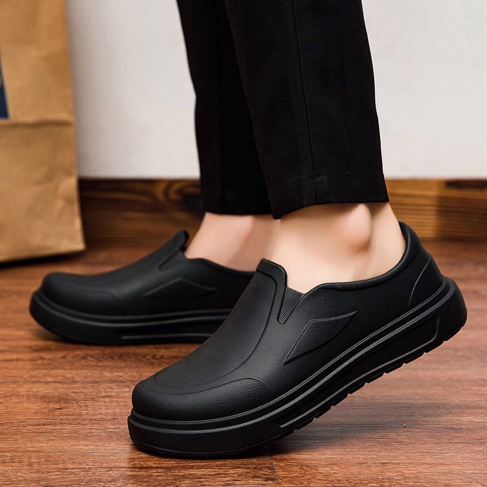 Waterproof Chef Shoes for Men Slip Resistant Men's Slip-On Oil & Slip ...