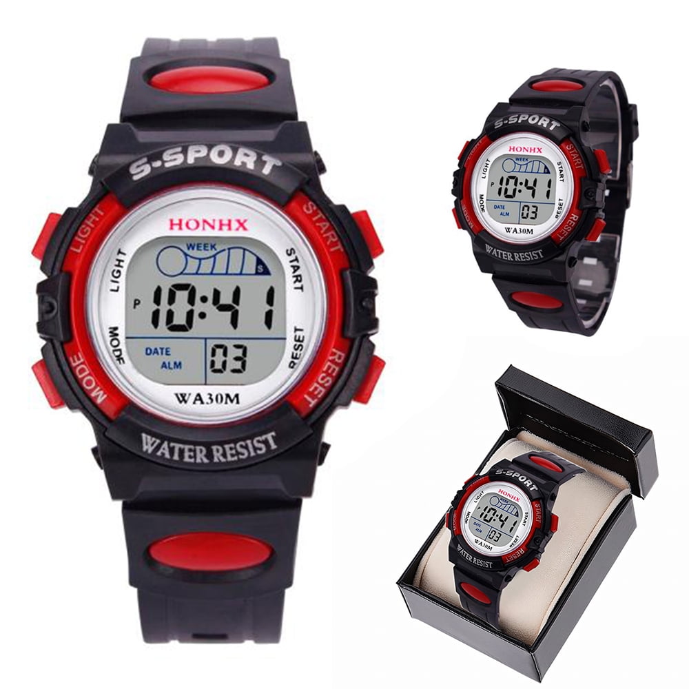 Waterproof Teen Youth Digital LED Sports Watch for Boys, Alarm Date ...