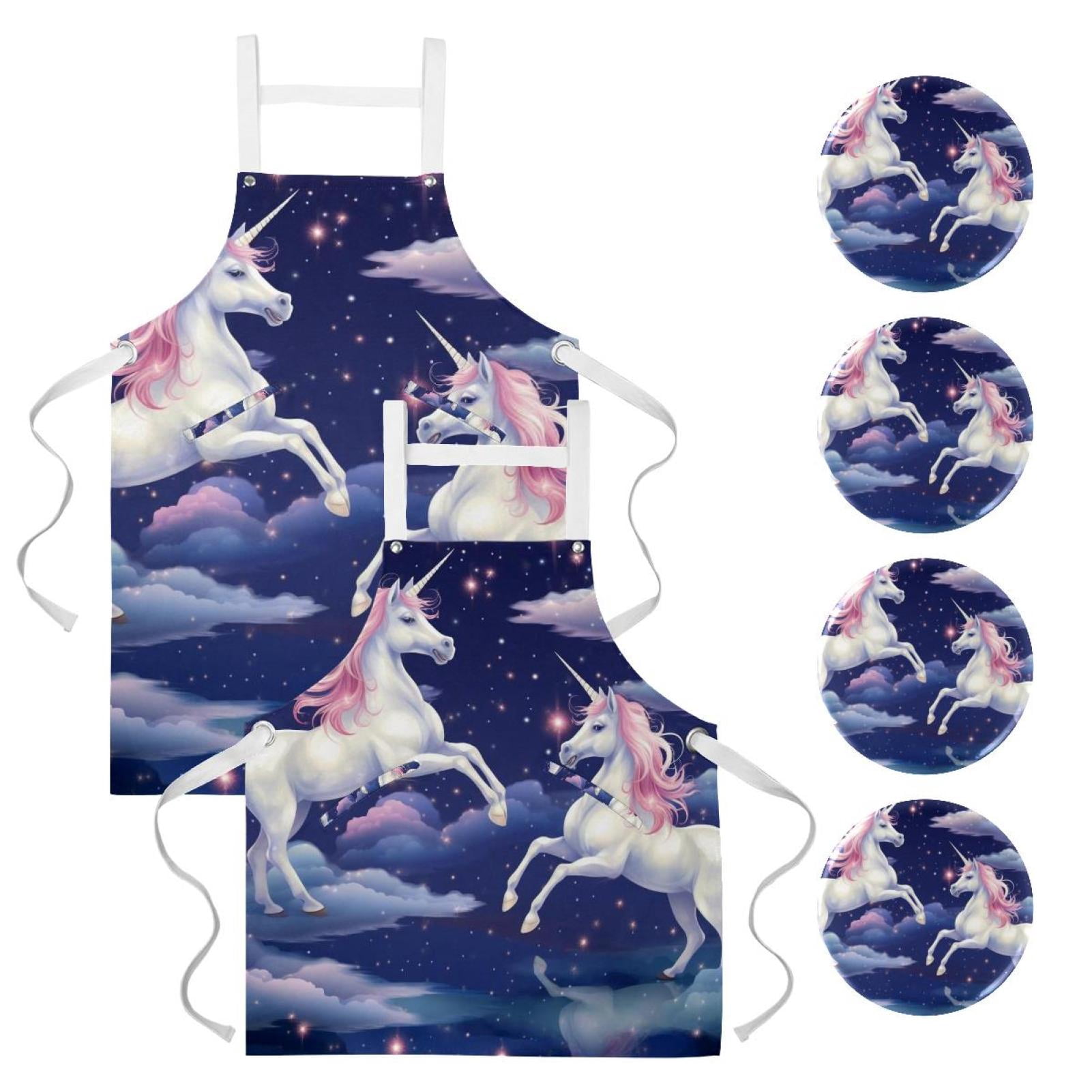 Waterproof Circle Pins Button Apron Dress with Pockets and Badge, 2 ...