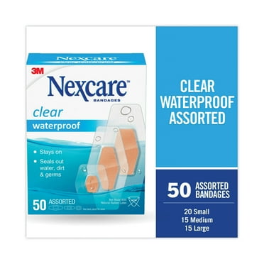 Nexcare Waterproof Bandages Knee and Elbow Bandages Clear Superior ...