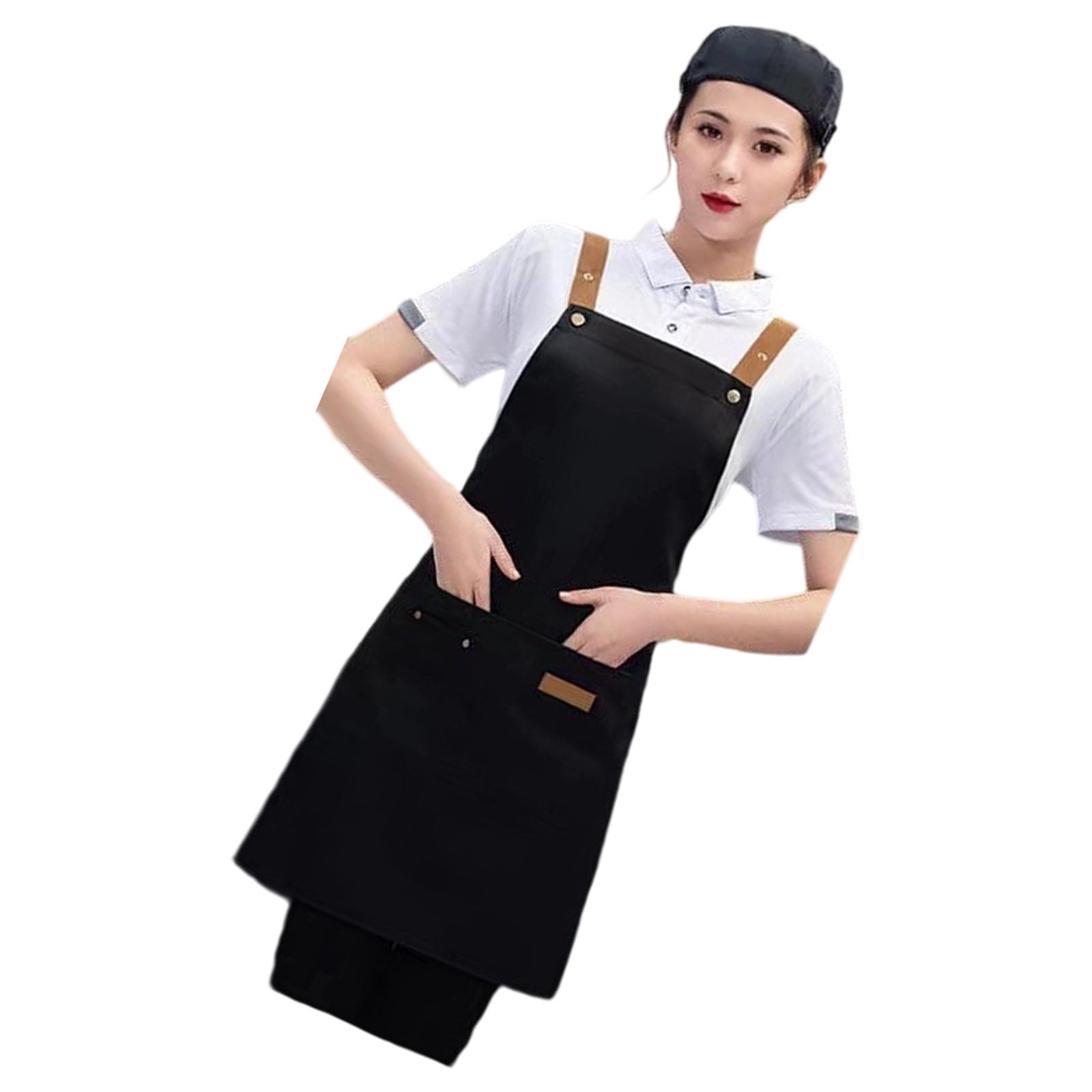 Waterproof Coating Cooking Apron with 3 Utility Storage Pockets Kitchen ...