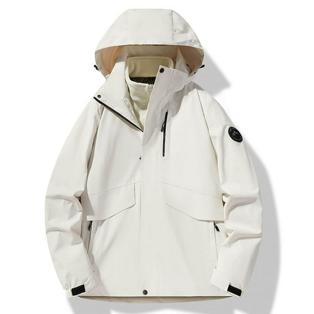 Waterproof Comfy Rain Jacket For Women Solid Color Windproof Three In ...