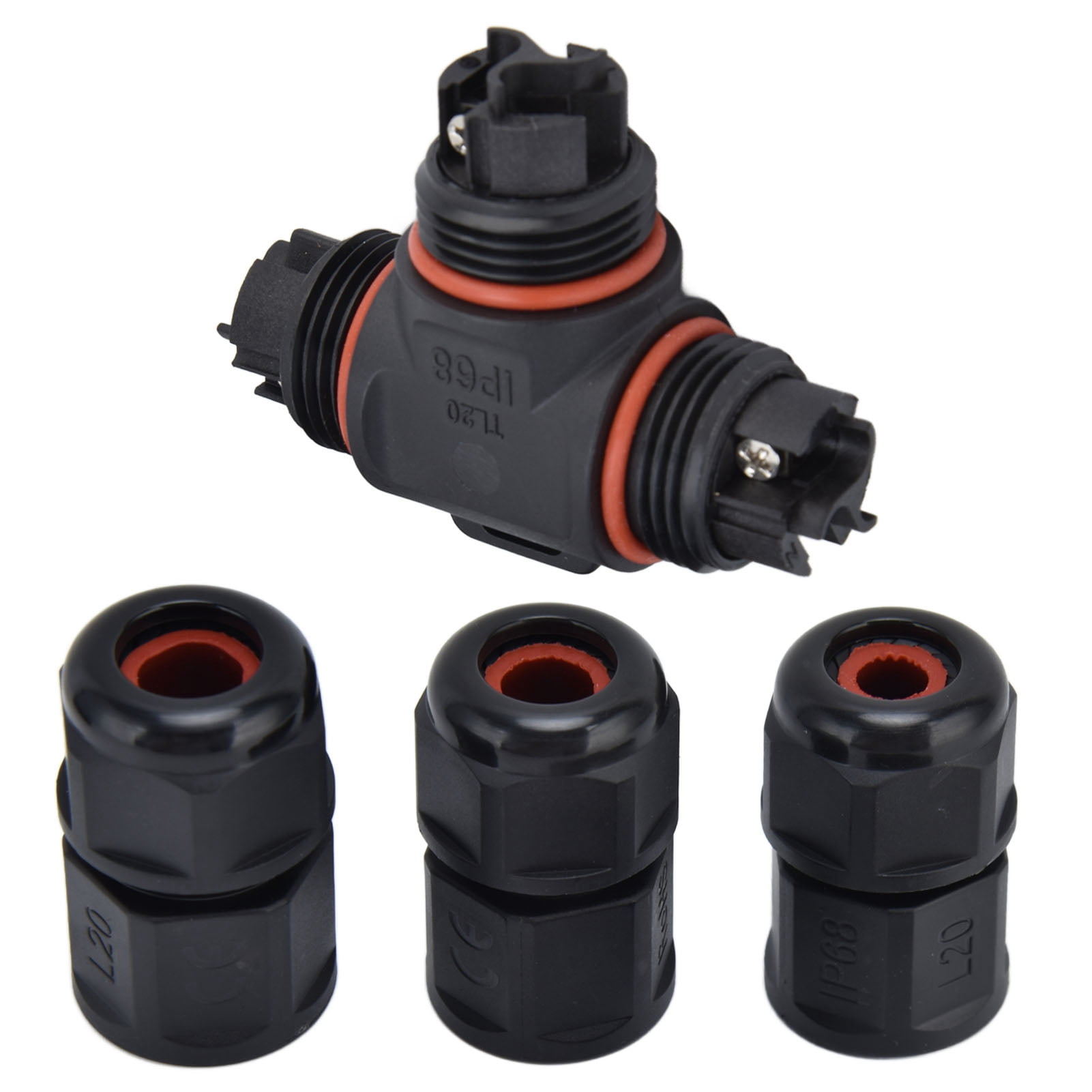 Waterproof Connector 3 Pin Tee Electrical Wire Terminal Quick Connect ...
