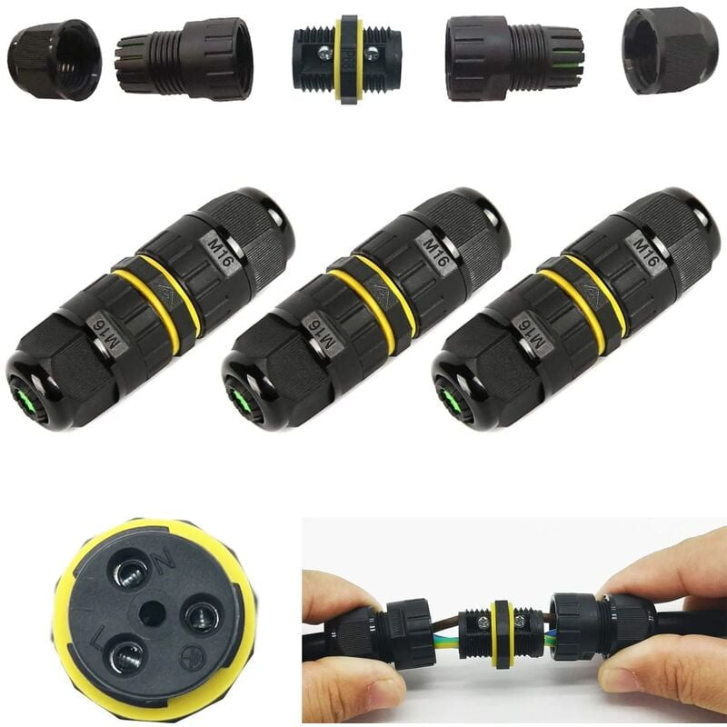 Waterproof Connector Box/ 3 pcs IP68 Waterproof Cable Connector/Outer ...