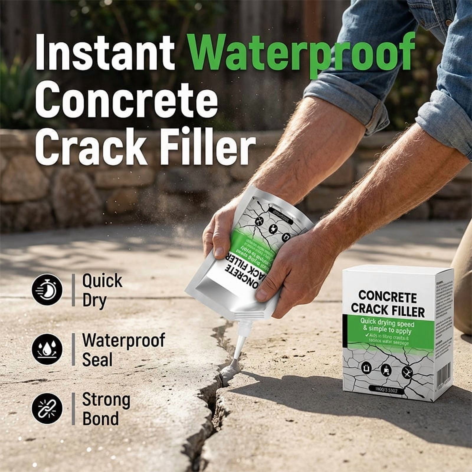 Waterproof Crack Sealant and Joint Filler 100ml, Concrete Driveway ...
